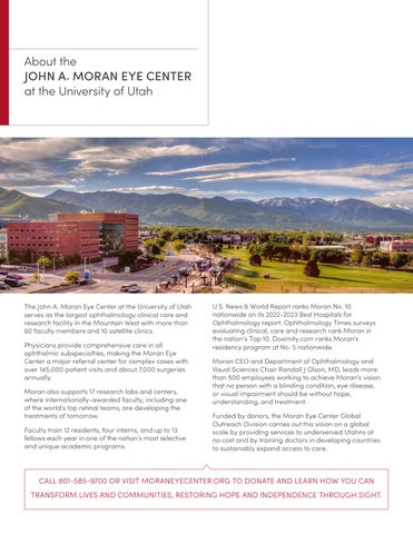 About the JOHN A. MORAN EYE CENTER at the University of Utah - Issuu