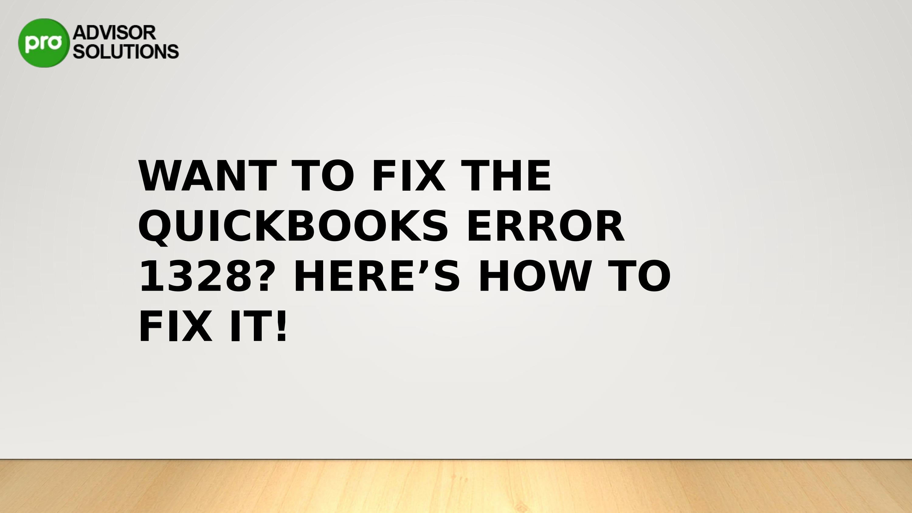 An easy way to quickly resolve quickbooks error 1328 by John Mule - Issuu