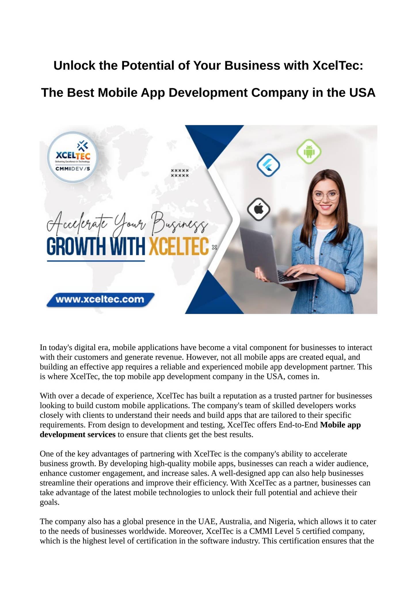 Best Mobile app development company in USA | XcelTec by XcelTec Interactive Private Limited - Issuu