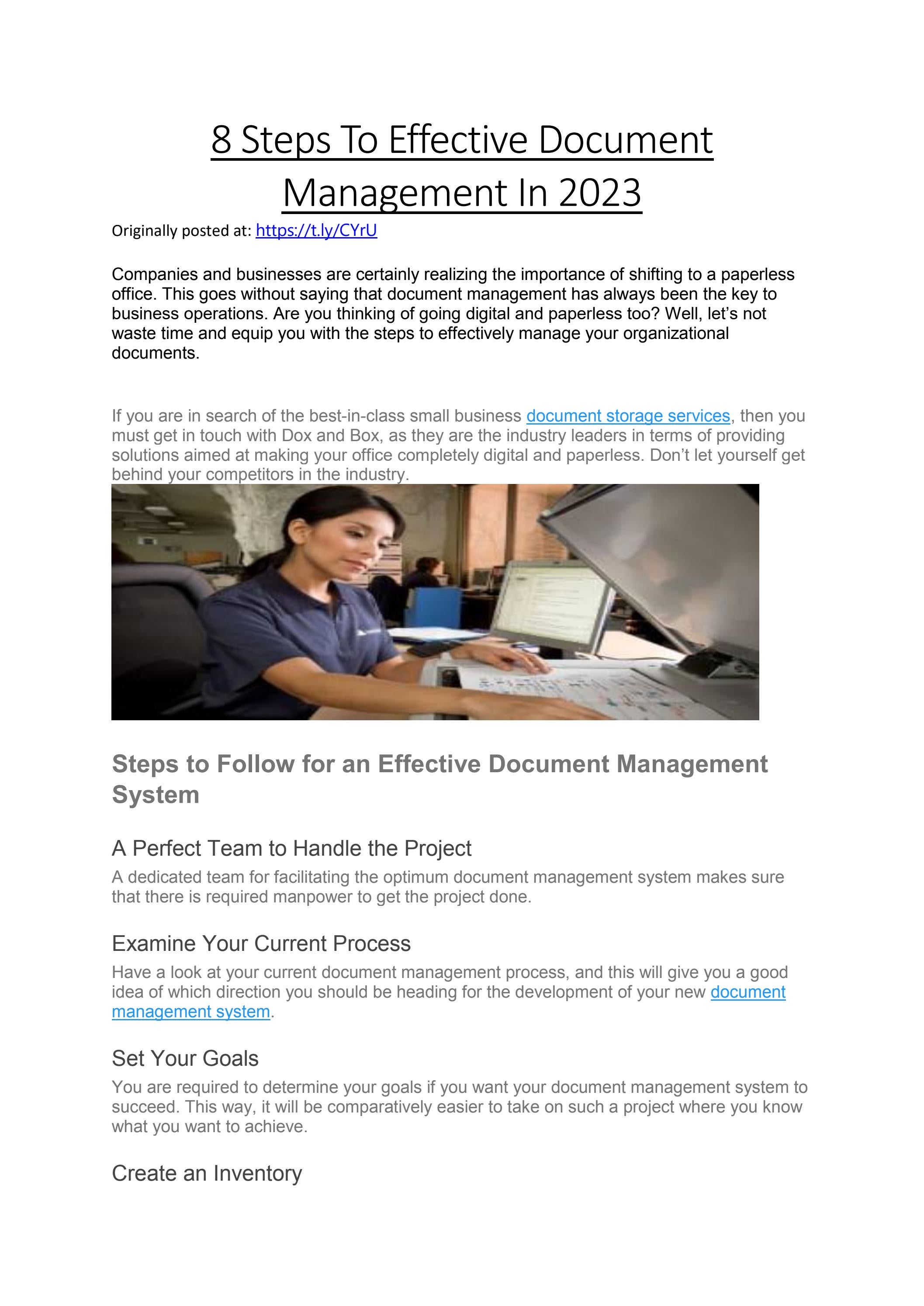 8 Steps To Effective Document Management In 2023 by Dox and Box - Issuu