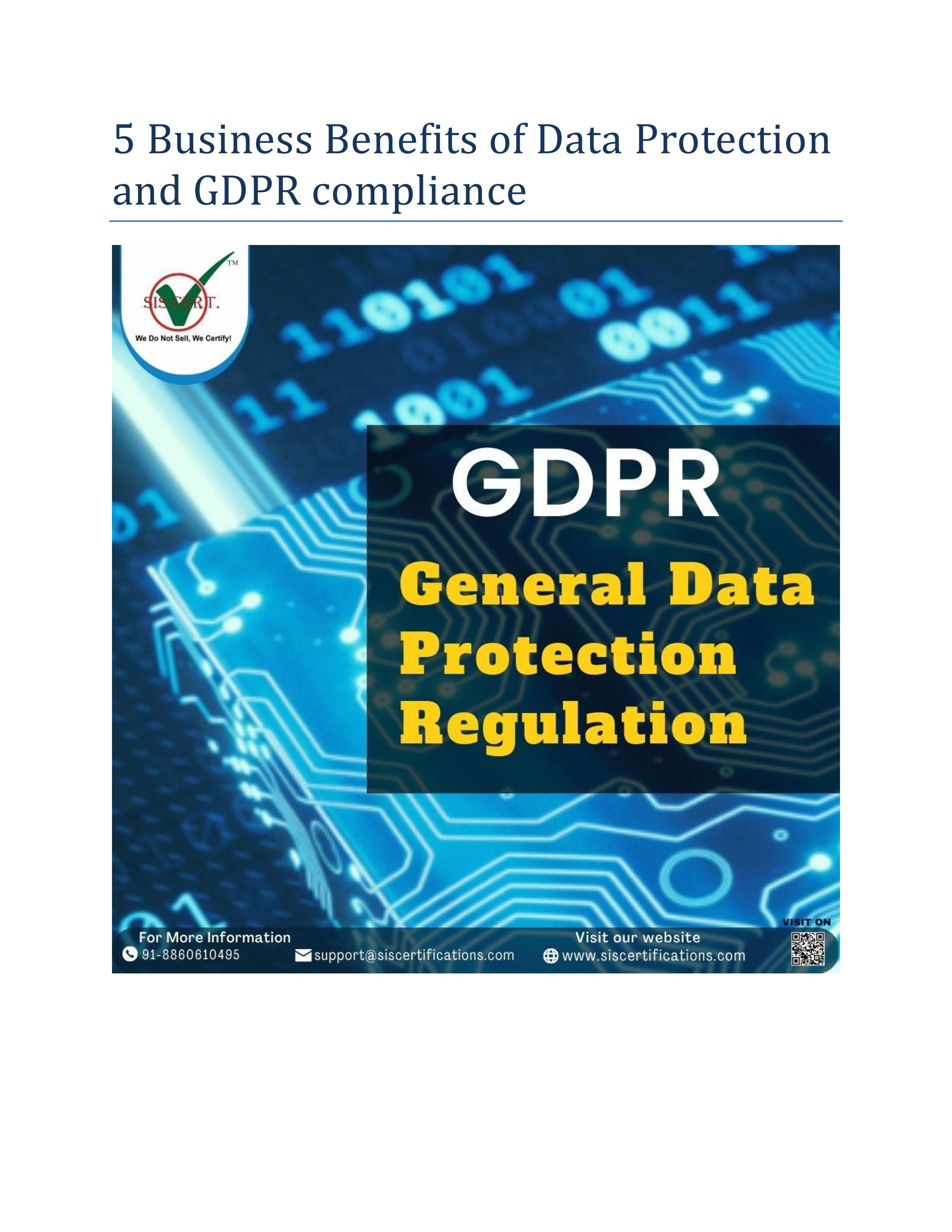 5 Business Benefits of Data Protection and GDPR compliance by ...