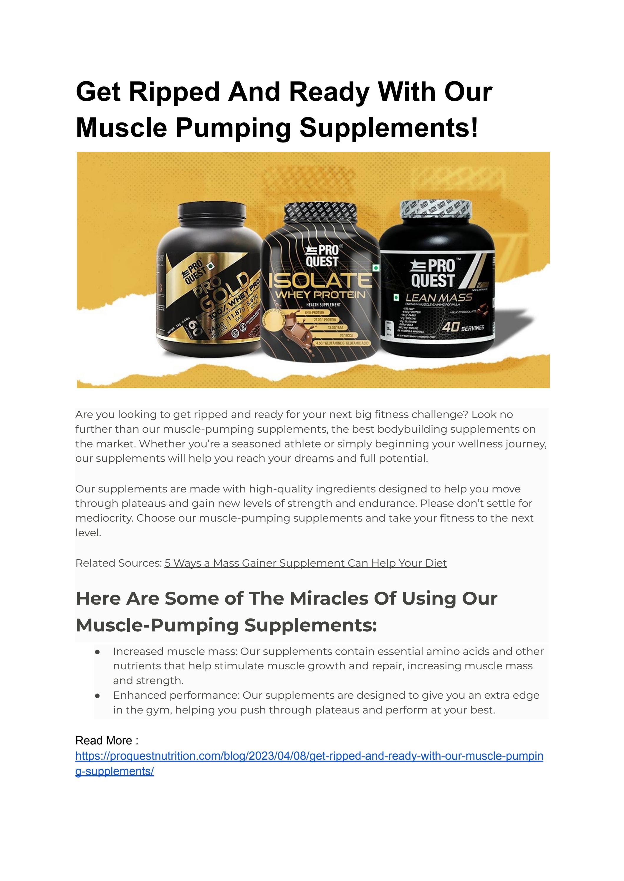 Get Ripped And Ready With Our Muscle Pumping Supplements! by Proquest ...