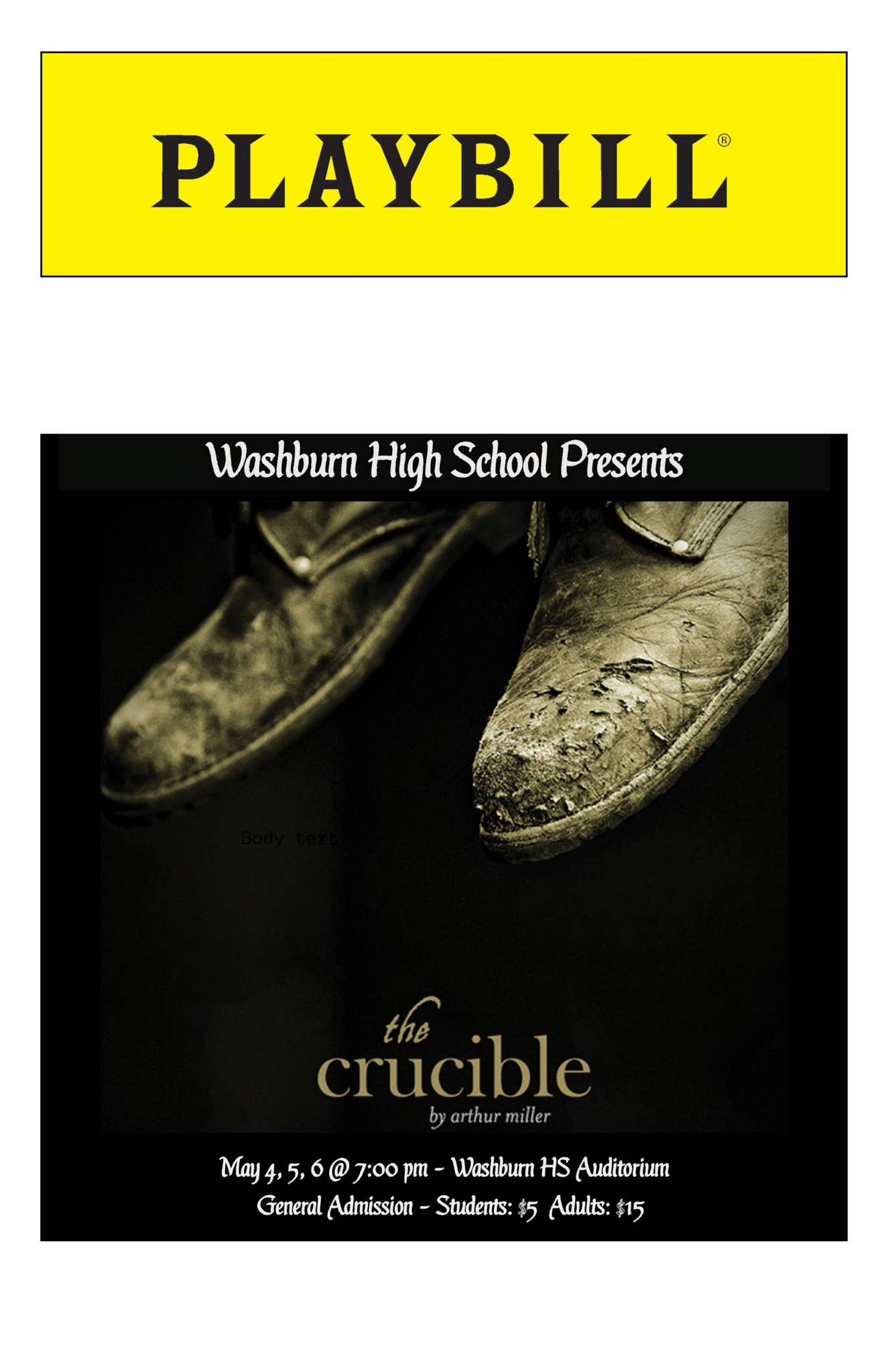 Crucible Playbill V.3 by Connor Hryhorysak - Issuu