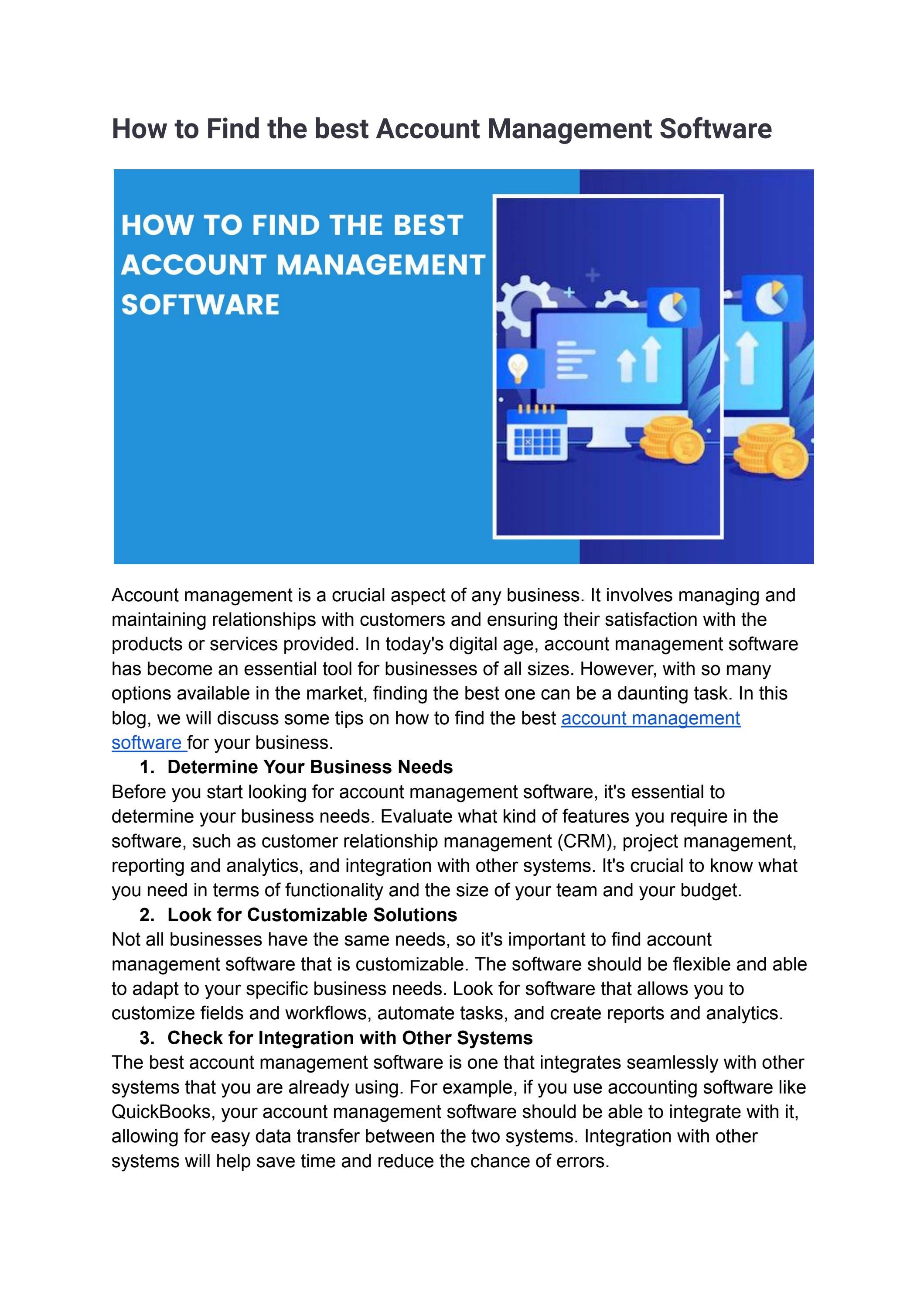 How To Find The Best Account Management Software By Bascrm Issuu
