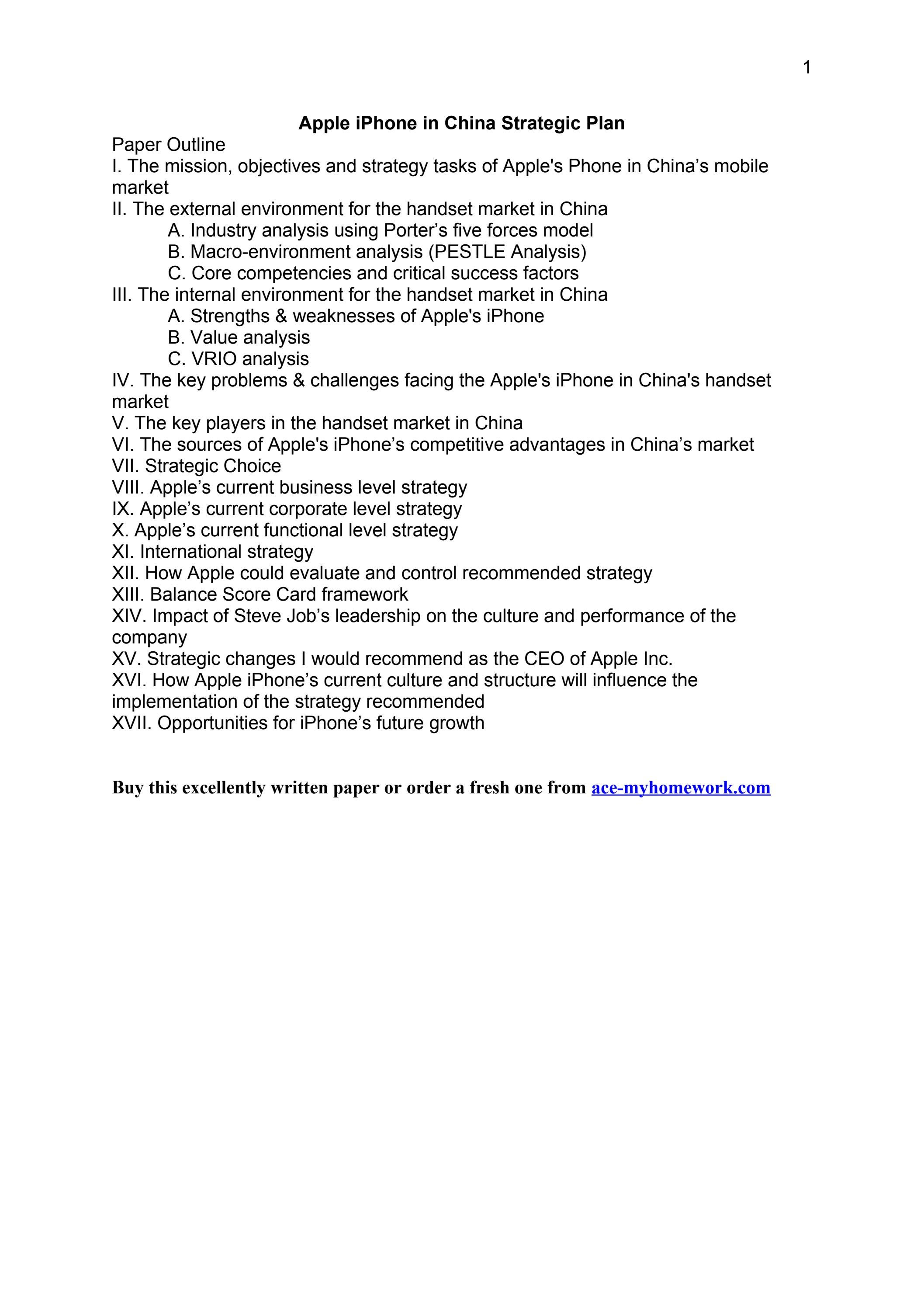 Apple iPhone in China Strategic Plan by acemyhomework - Issuu