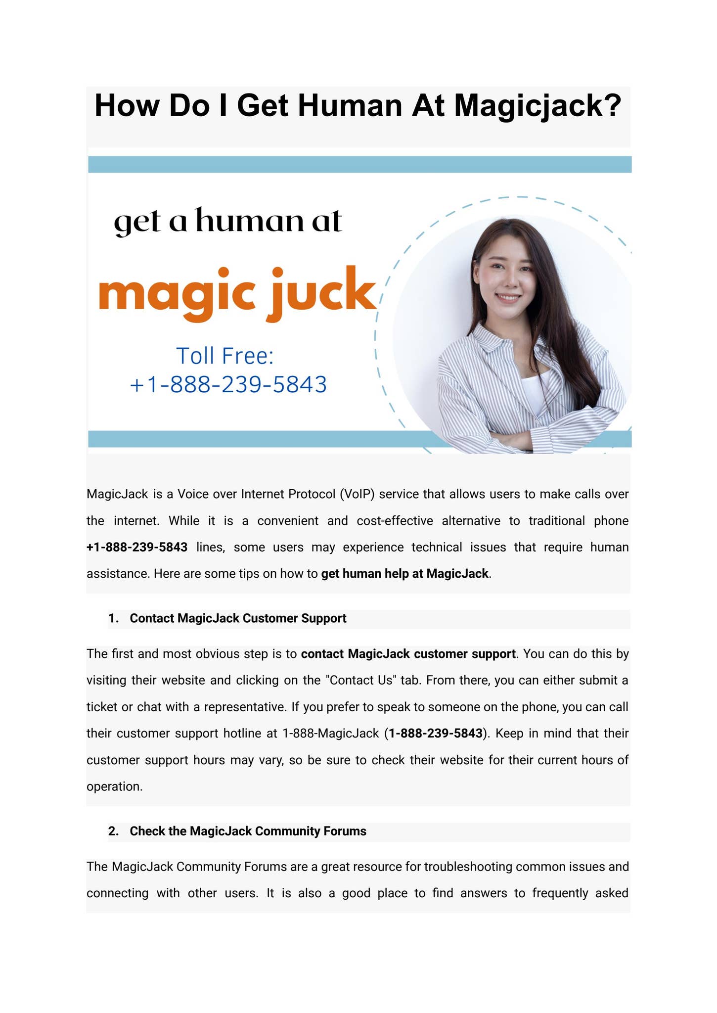 +1-888-239-5843 How Do I Get Human At Magicjack? by GetHuman - Issuu