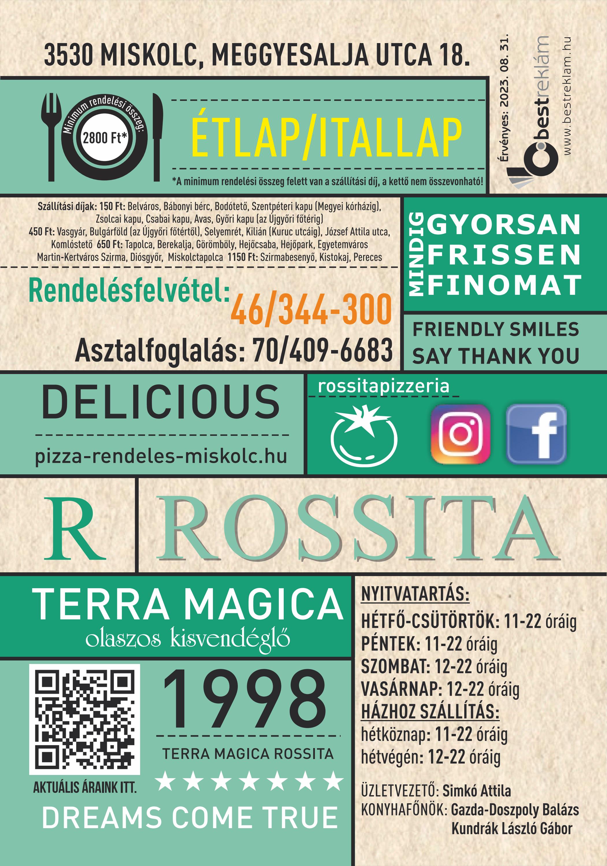 Miskolc Rossita Étterem 2023 - 1 by TheBest Reklám - Issuu