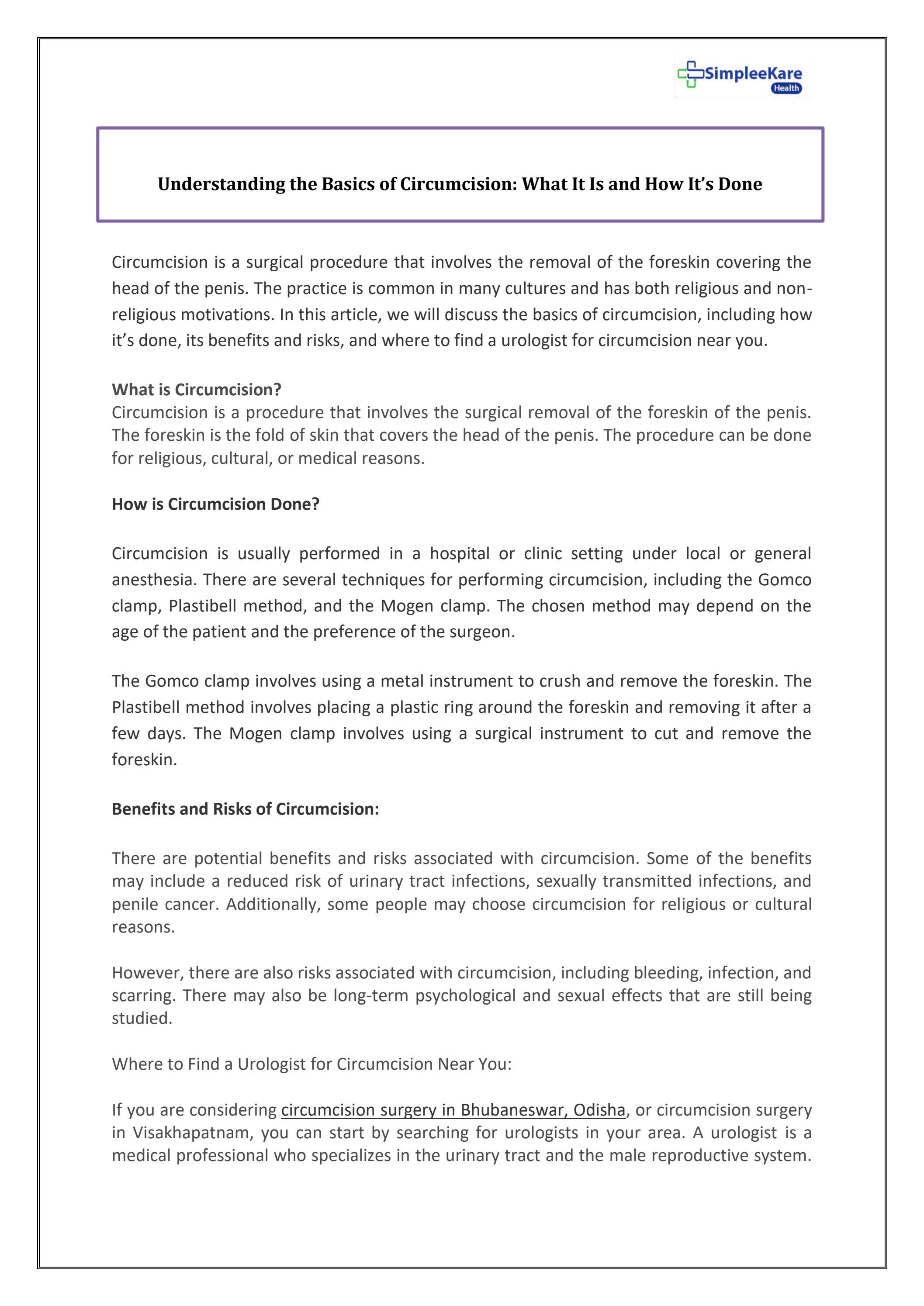 Understanding the Basics of Circumcision What It Is and How It’s Done ...