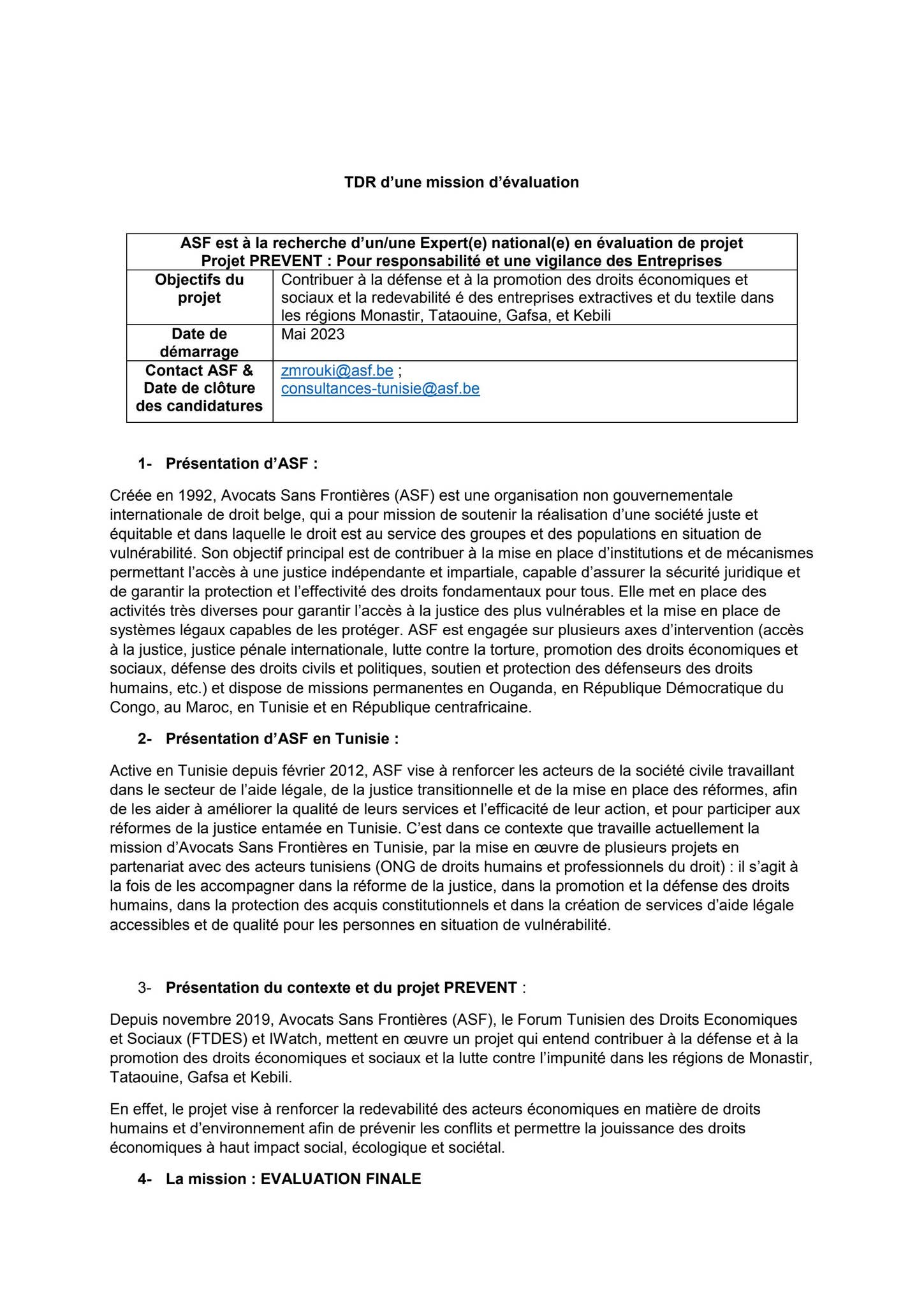 Termes de Références - Evaluation projet "Prevent" by Avocats Sans ...