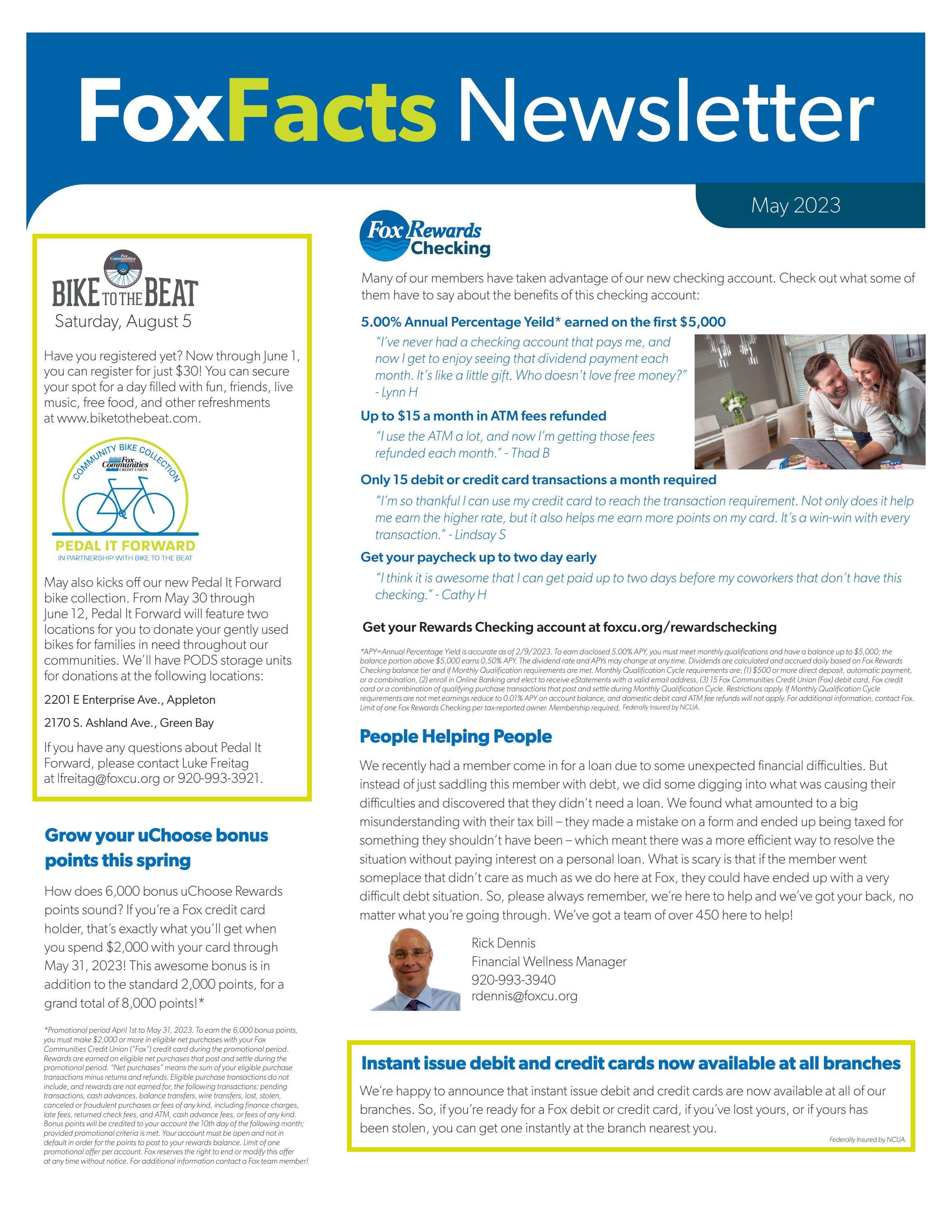 Fox Facts Newsletter - May 2023 by Fox Communities Credit Union - Issuu