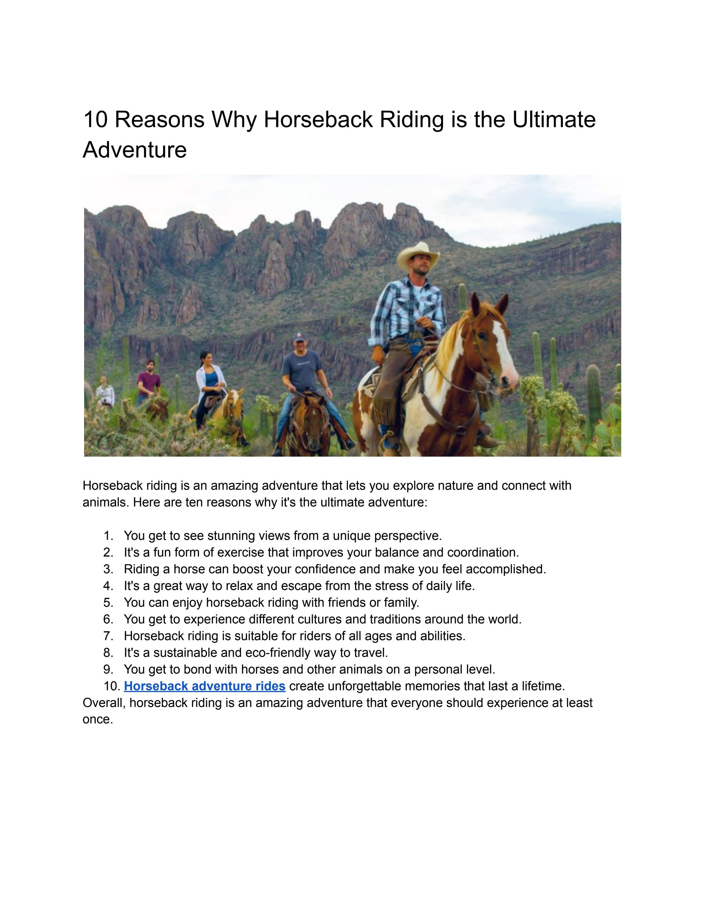 10 Reasons Why Horseback Riding is the Ultimate Adventure by Horse ...