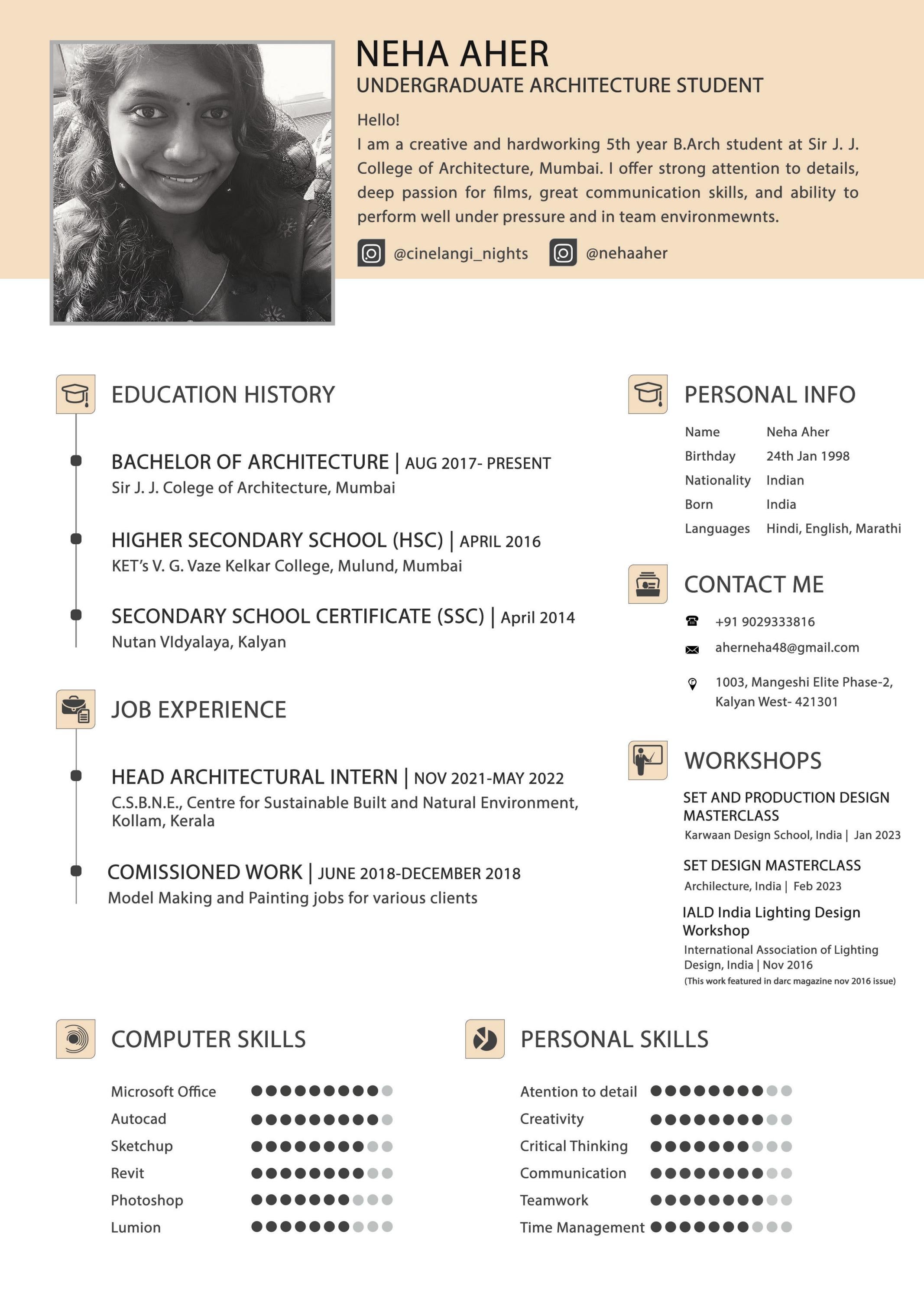 CV by Neha Aher by Neha Aher - Issuu