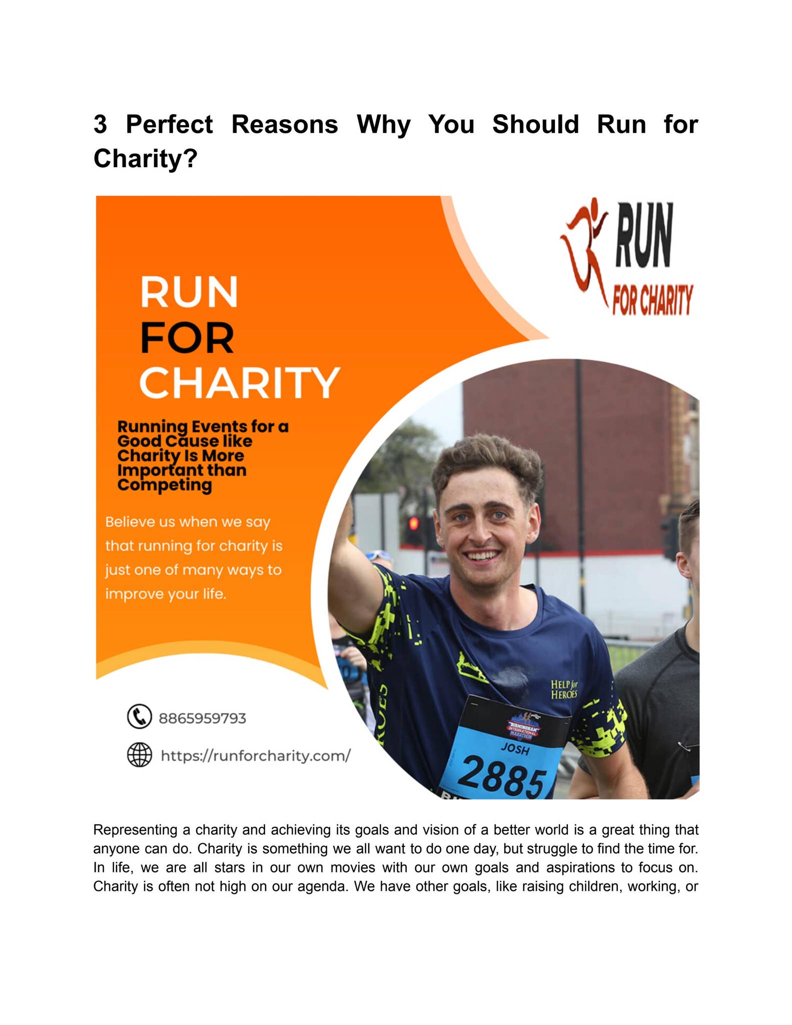 3 Perfect Reasons Why You Should Run for Charity? by Run For Charity ...