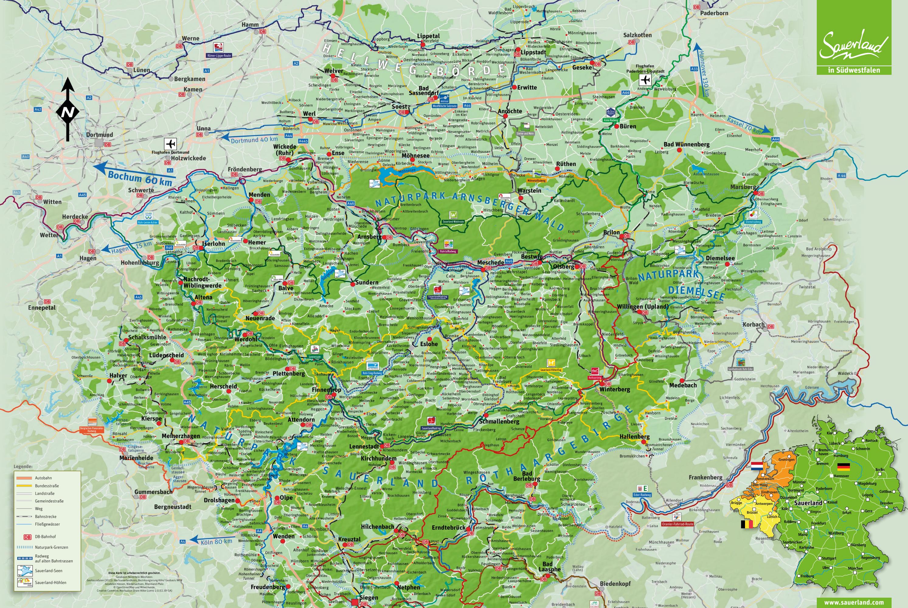 Sauerland-Kompaktkarte by Sauerland-Tourismus - Issuu
