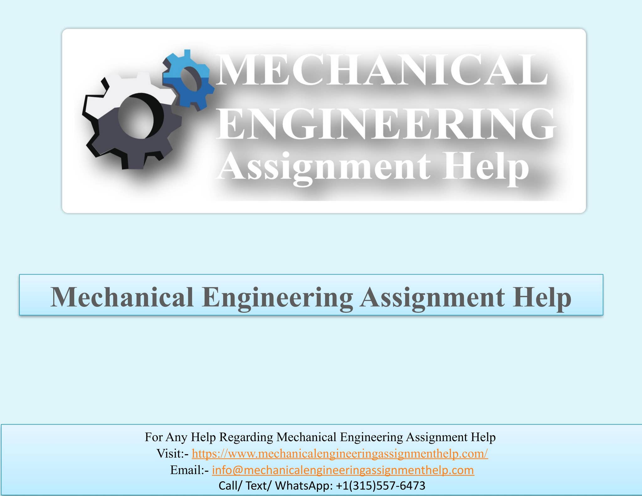 Mechanical Engineering Assignment Help by Mechanical Engineering ...