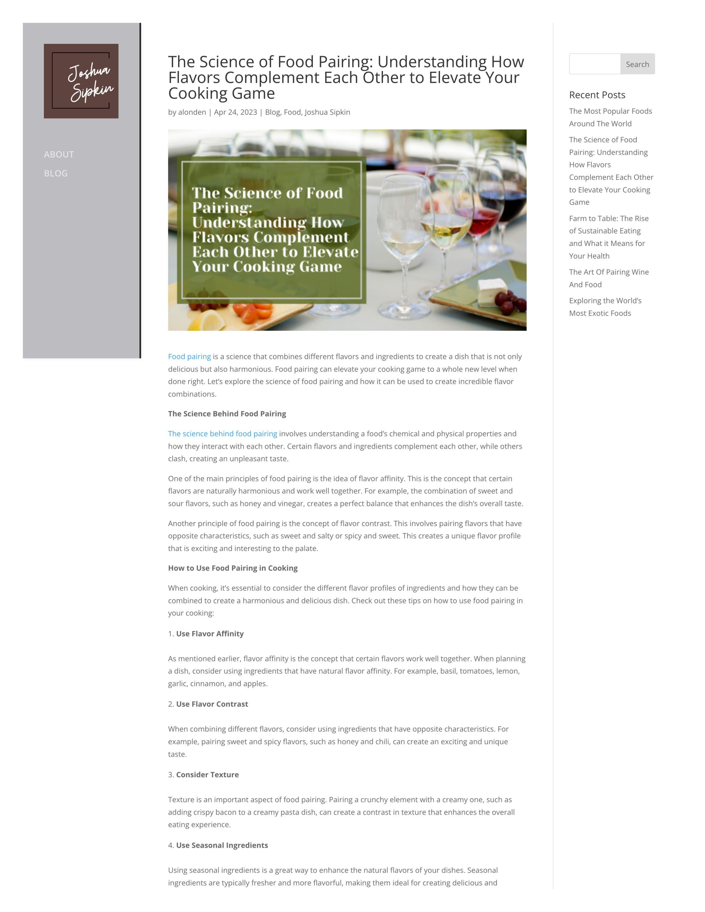 The Science of Food Pairing: Understanding How Flavors Complement Each ...