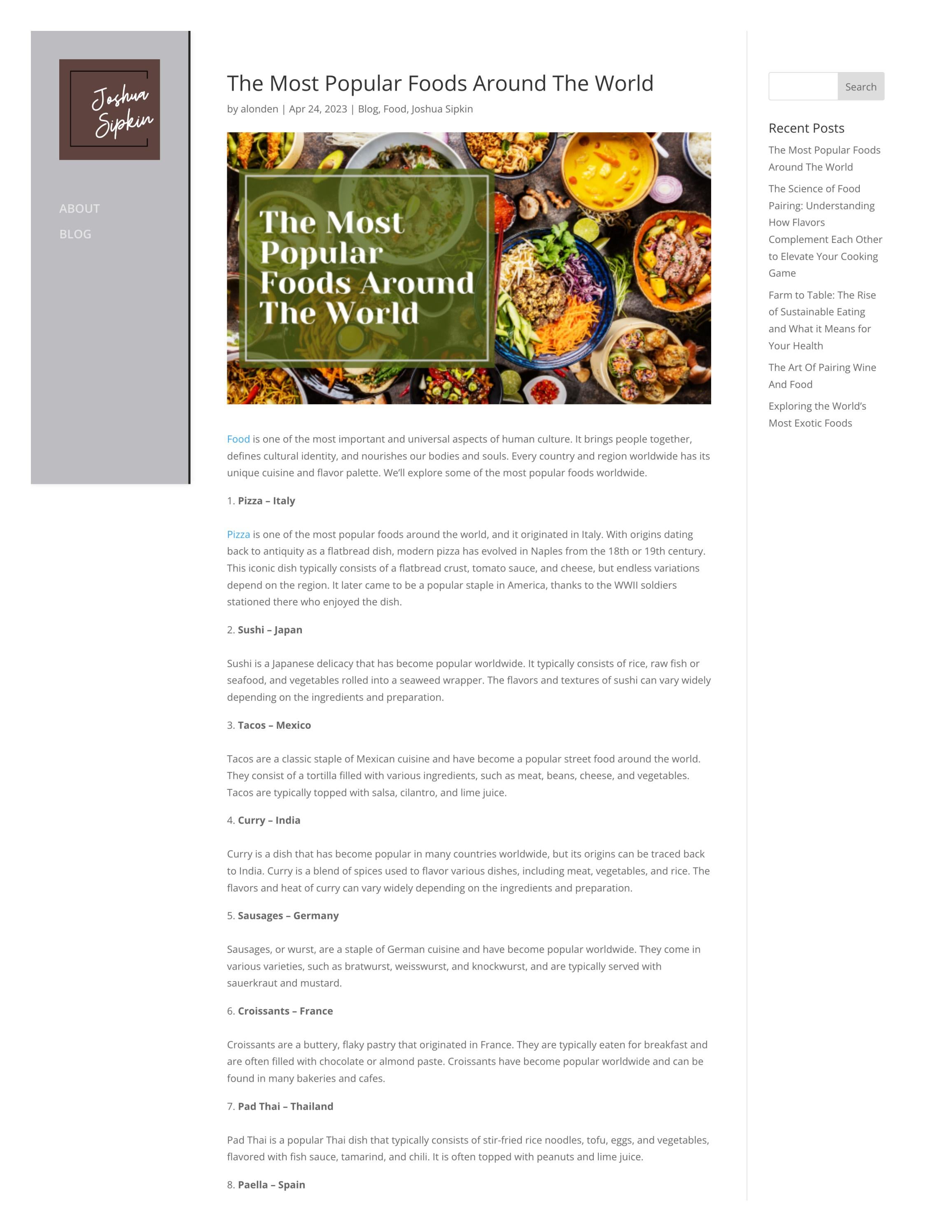 The Most Popular Foods Around The World by Joshua Sipkin - Issuu