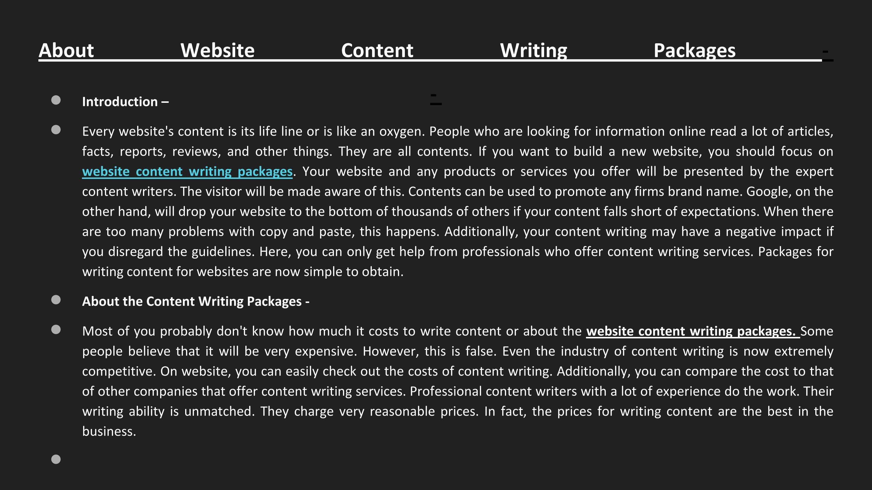 Exploring Website Content Writing Packages and Their Benefits by ...