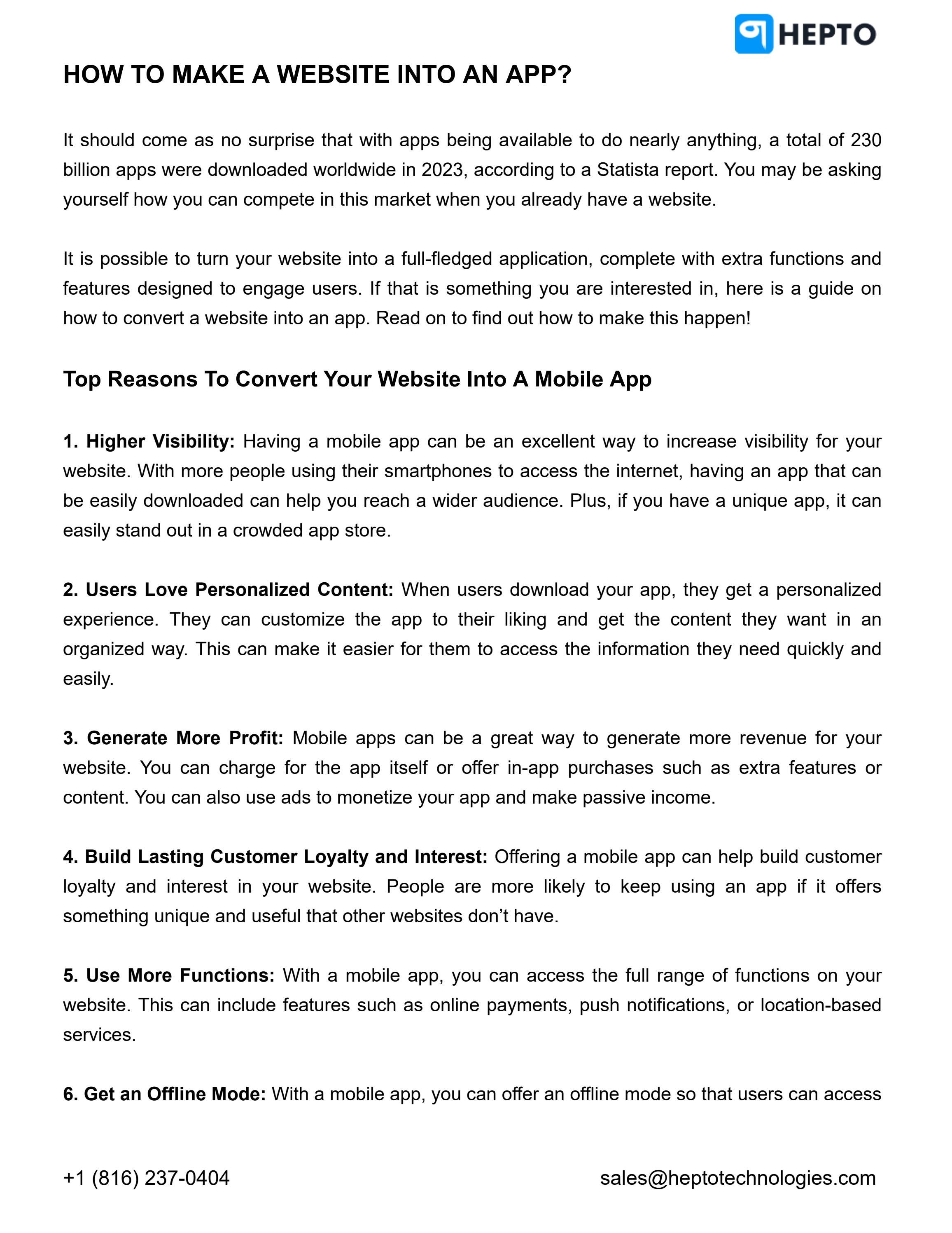 HOW TO MAKE A WEBSITE INTO AN APP By Hepto Software Company Issuu