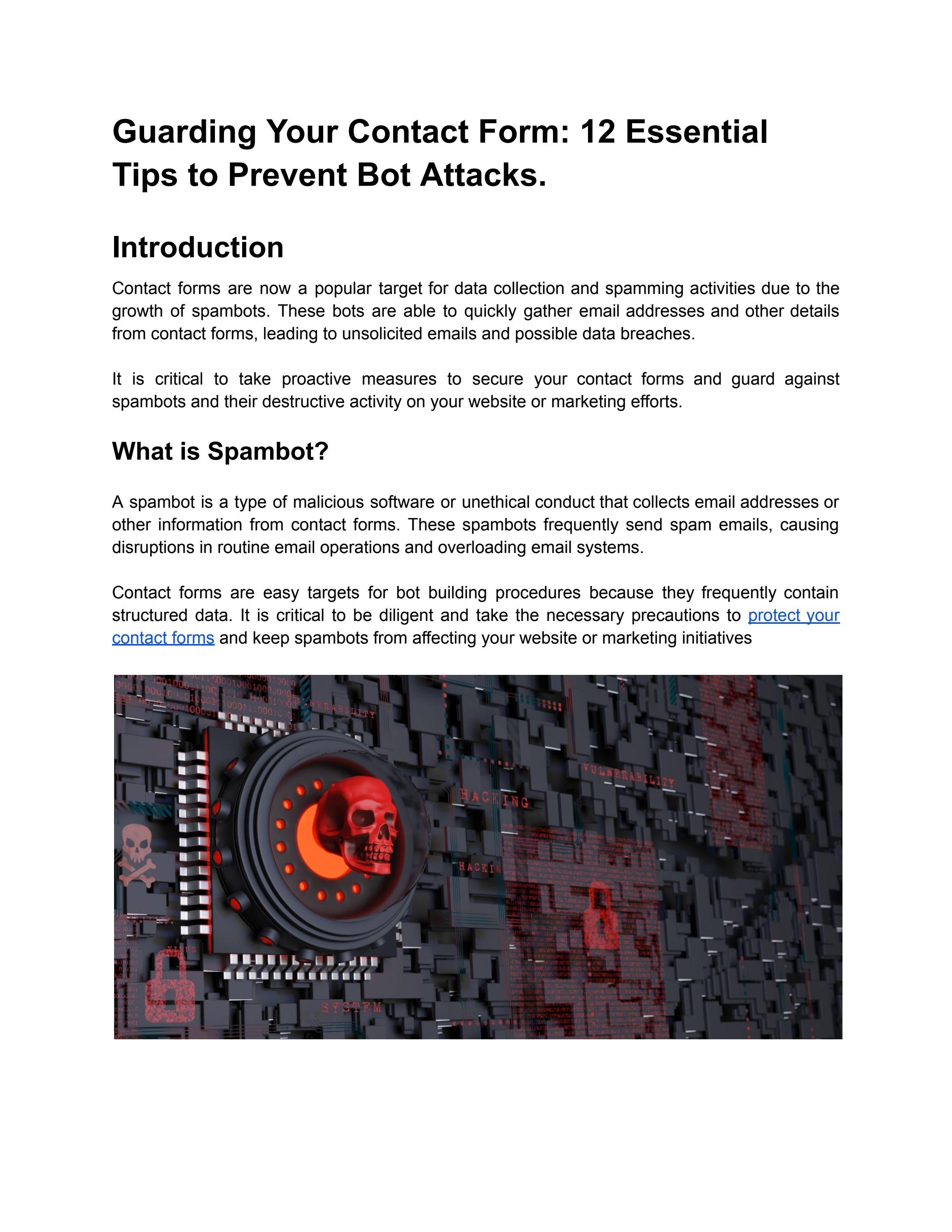 Guarding Your Contact Form: 12 Essential Tips to Prevent Bot Attacks ...