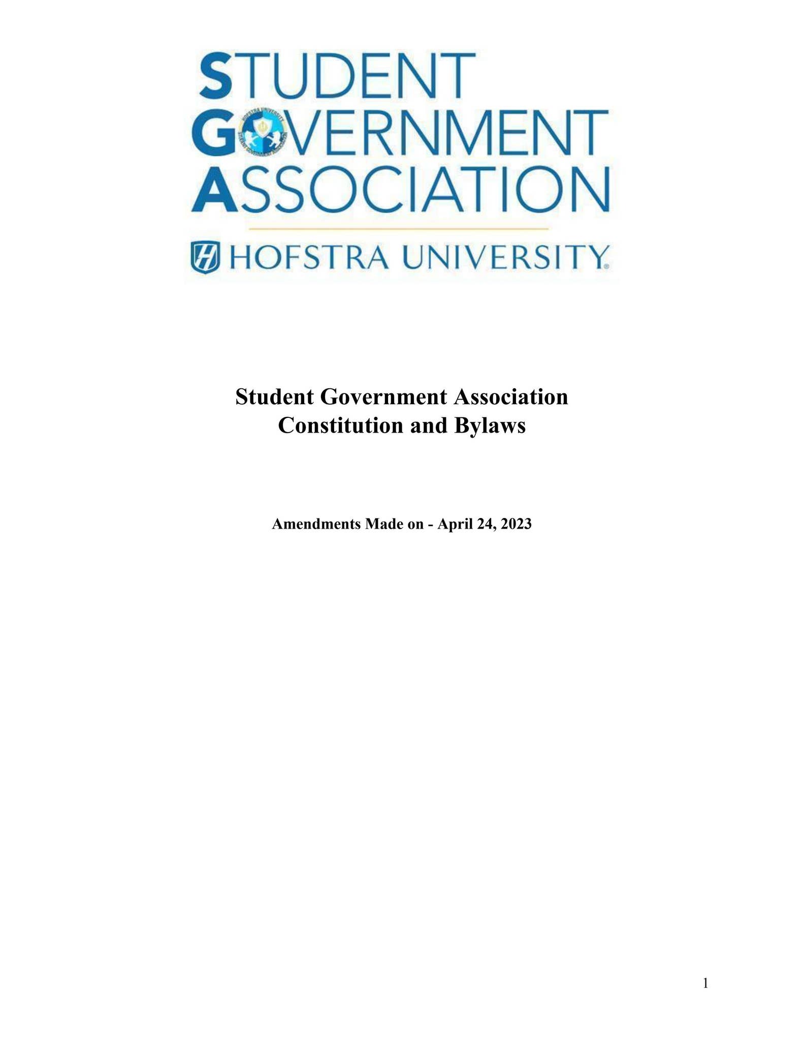 Student Government Association: Constitution and Bylaws by Hofstra ...