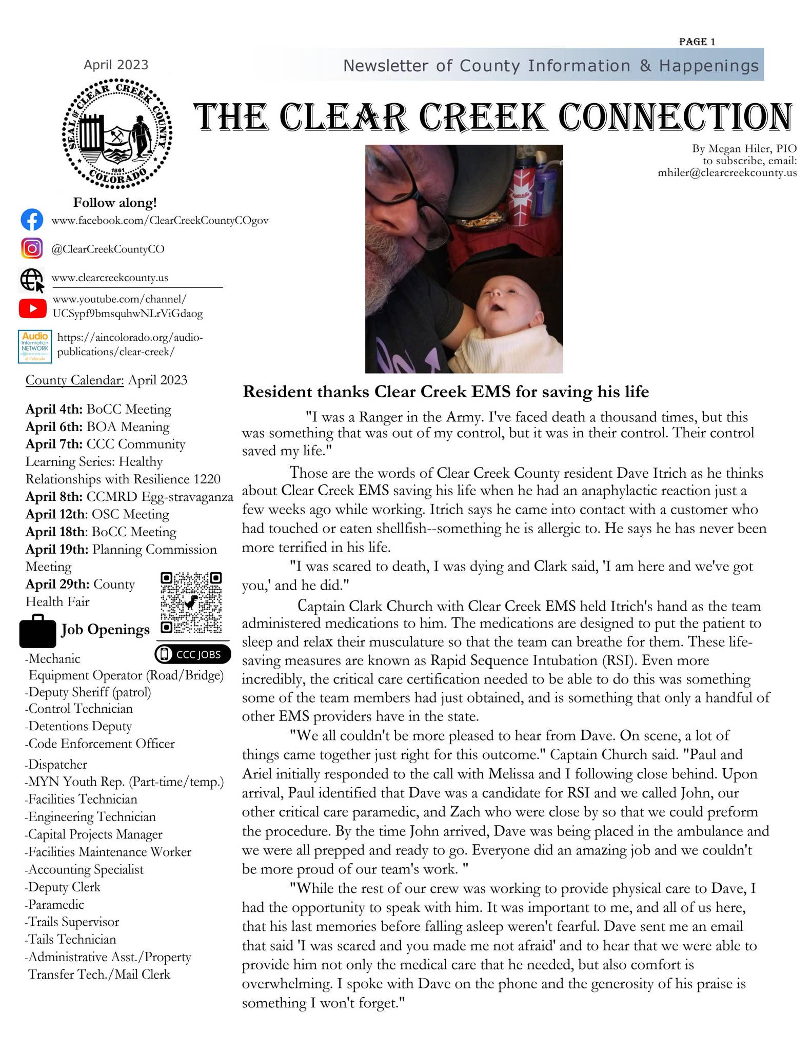 The Clear Creek Connection: April 2023 by Megan Hiler, PIO - Issuu