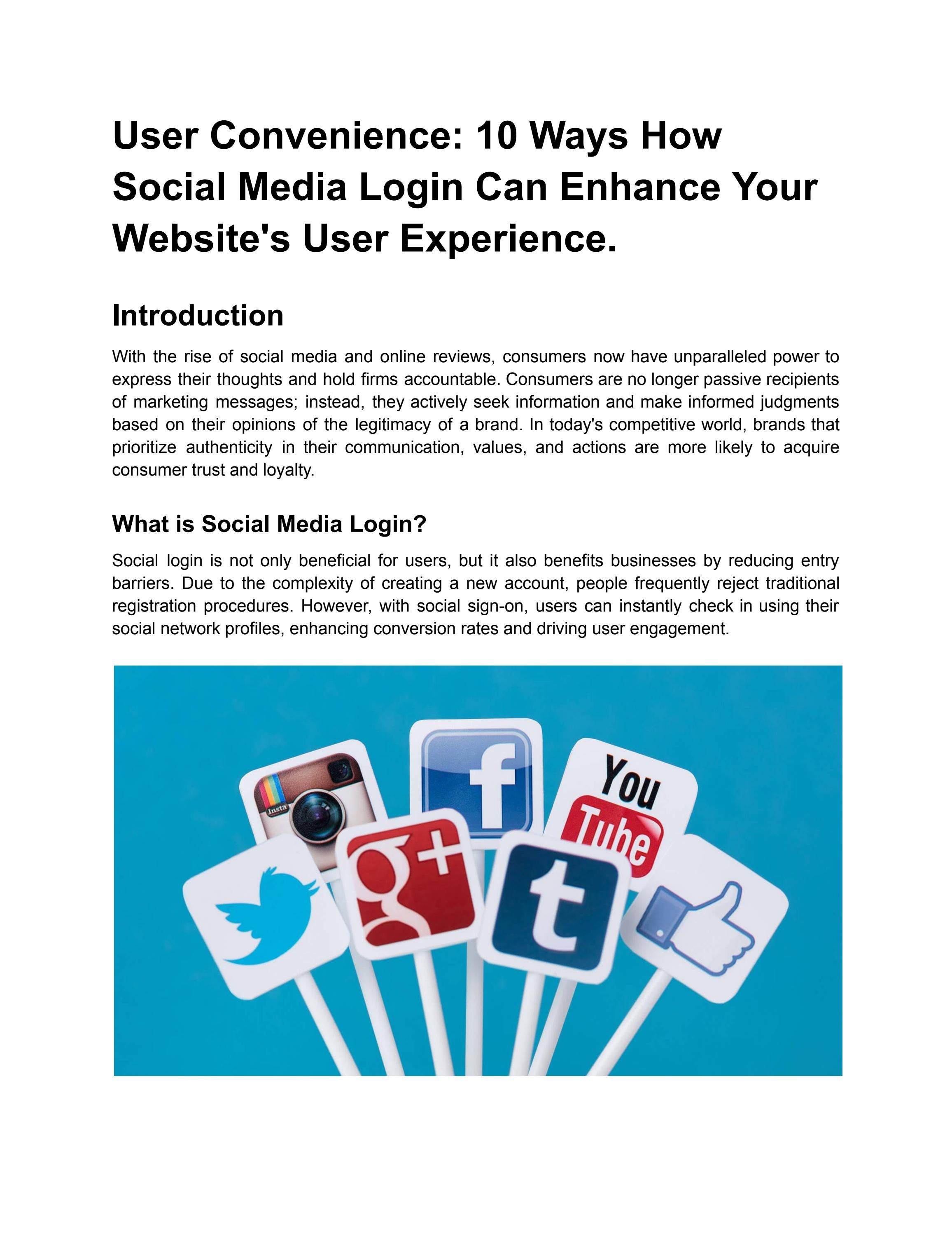 User Convenience: 10 Ways How Social Media Login Can Enhance Your ...