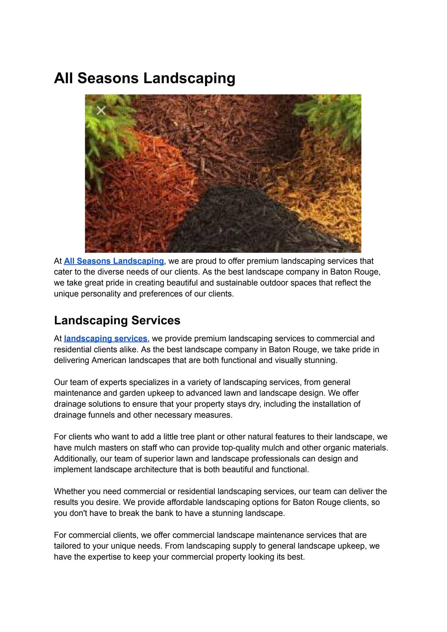 Louisiana Drainage Service by All Seasons Landscaping - Issuu