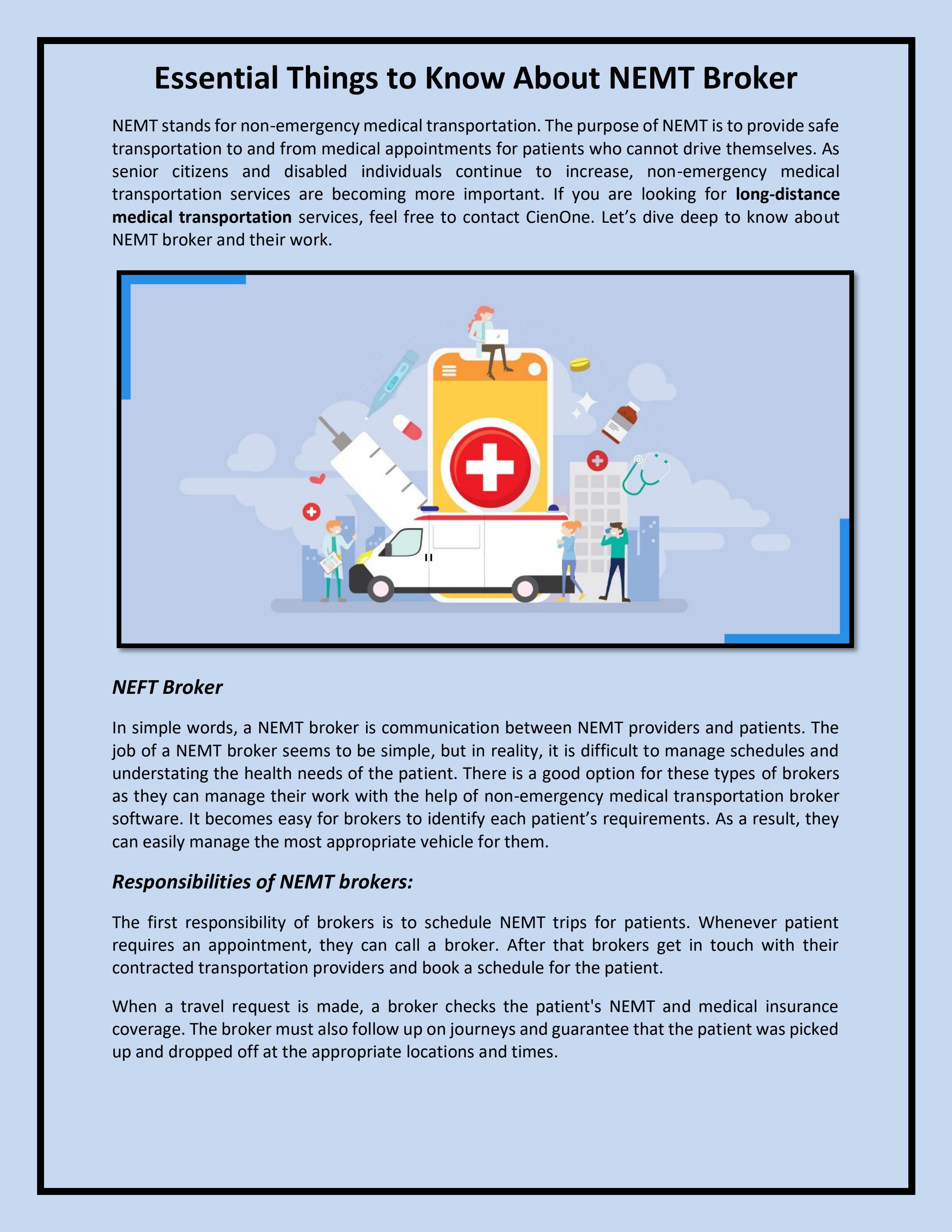 Important Information About NEMT Broker by Medical-Transportation ...