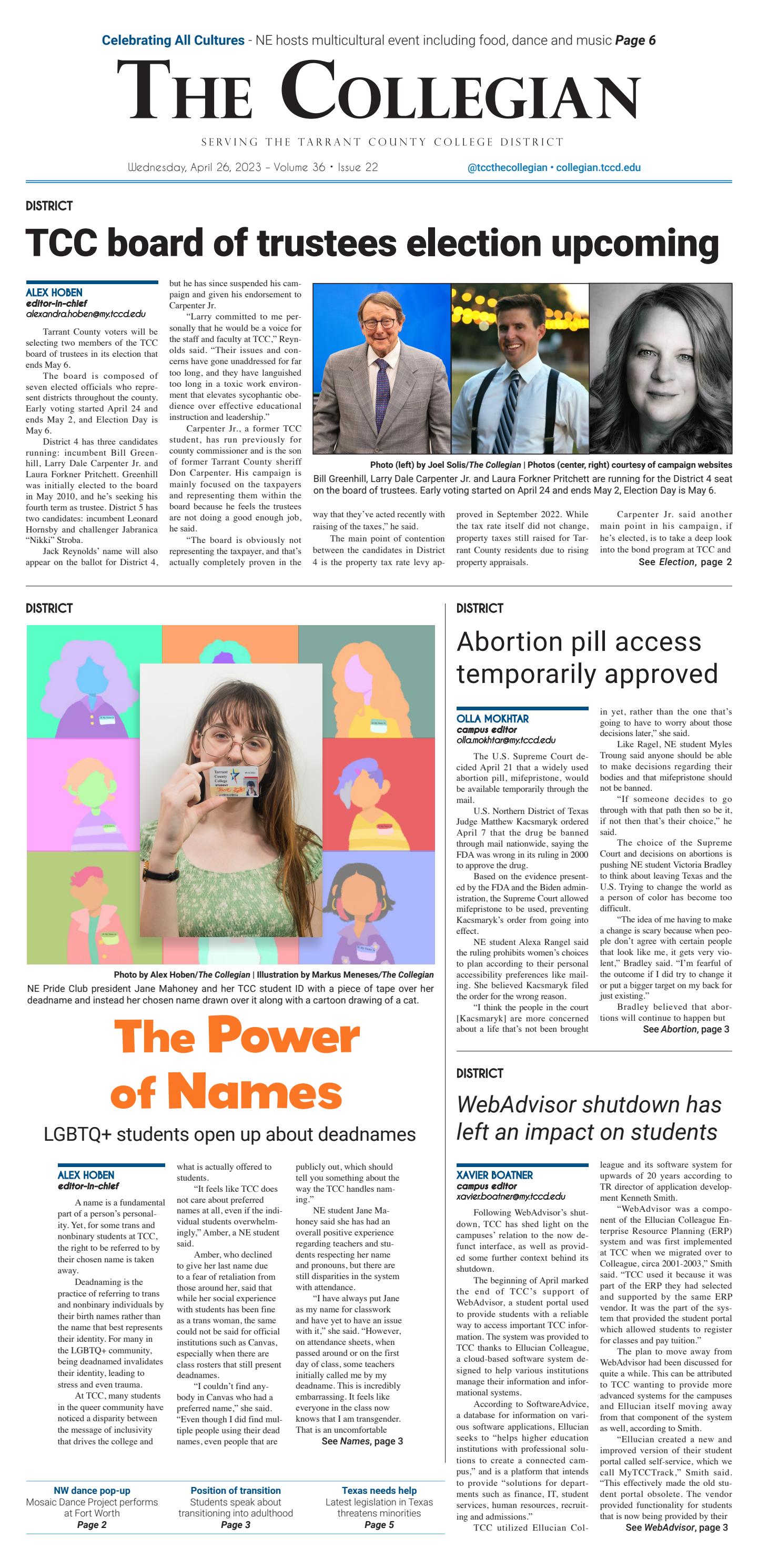 Tccd The Collegian April 26, 2023 by The Collegian - Issuu