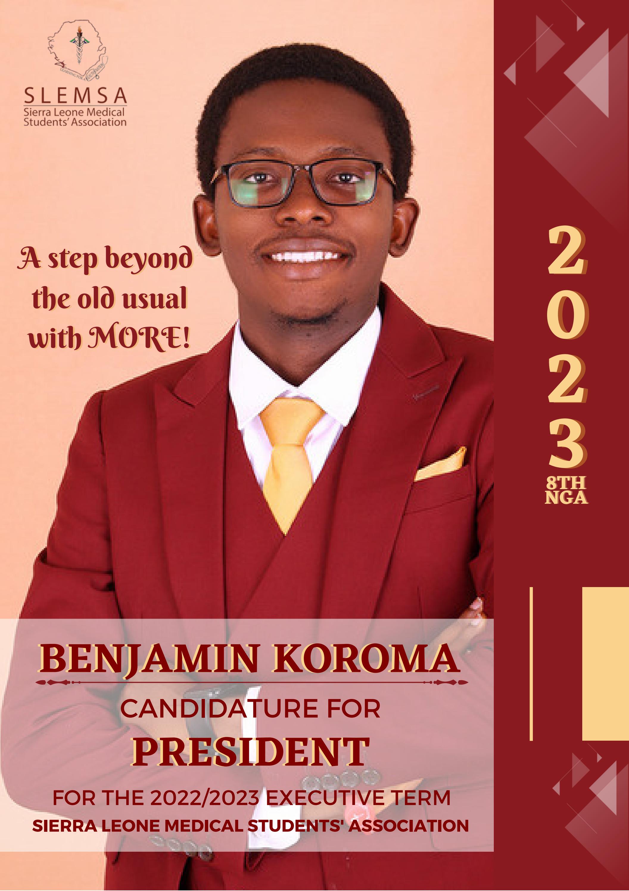 Benjamin Koroma - Candidature For President, EB 2022/23 by Sierra Leone ...