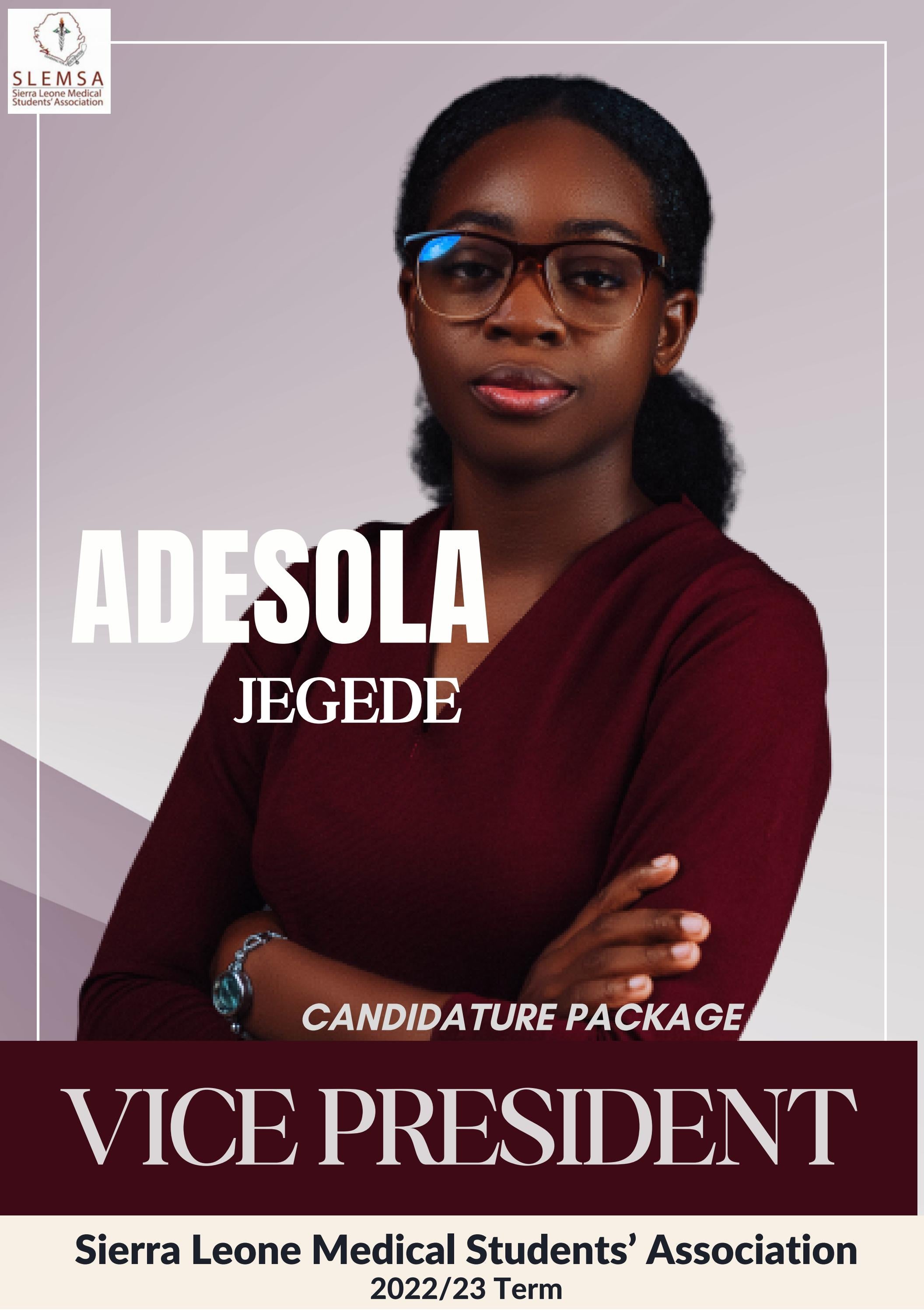 ADESOLA OLUWAFUNMIKE GOODNESS JEGEDE - Candidature for Vice President, EB 2022/23 by Sierra ...