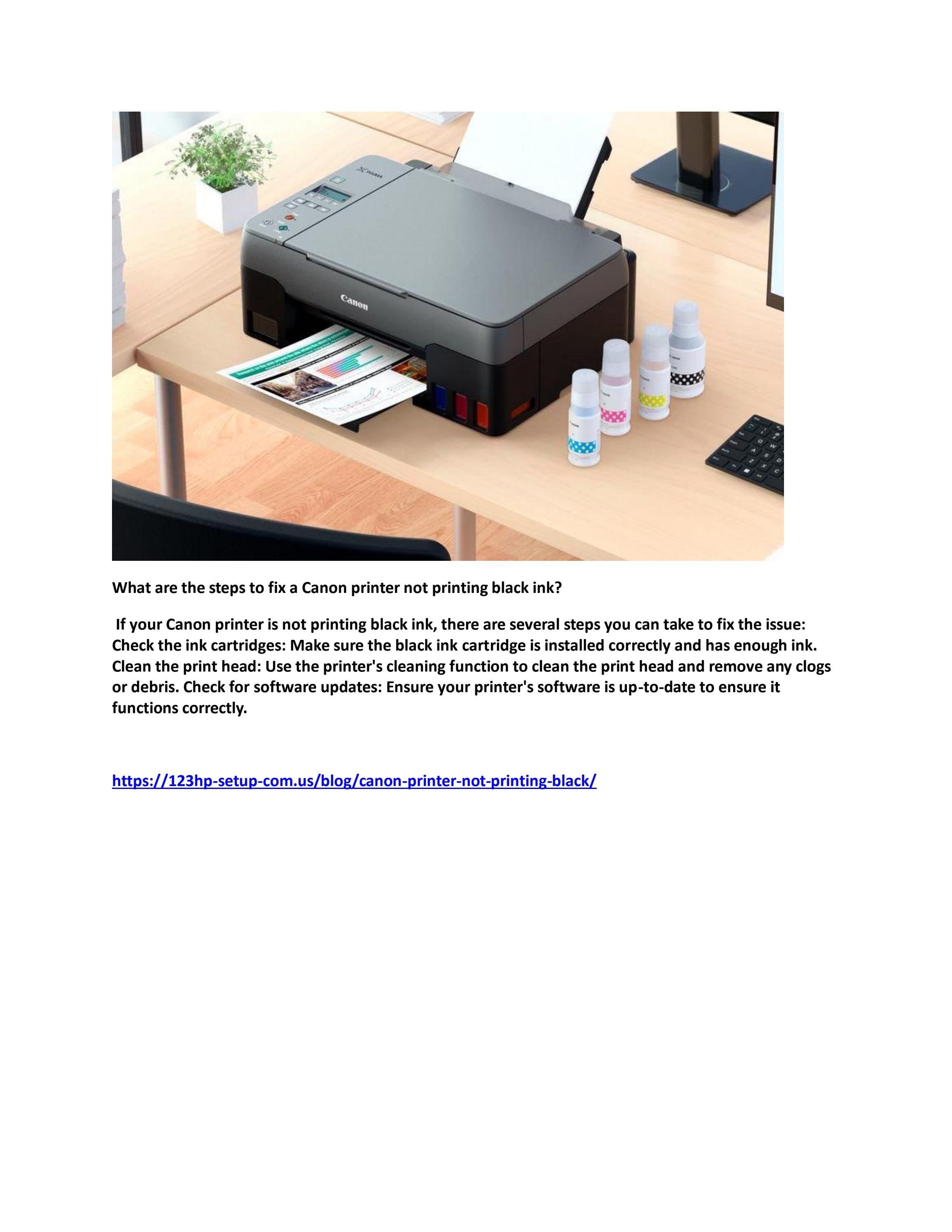 What Are The Steps To Fix A Canon Printer Not Printing Black Ink By 