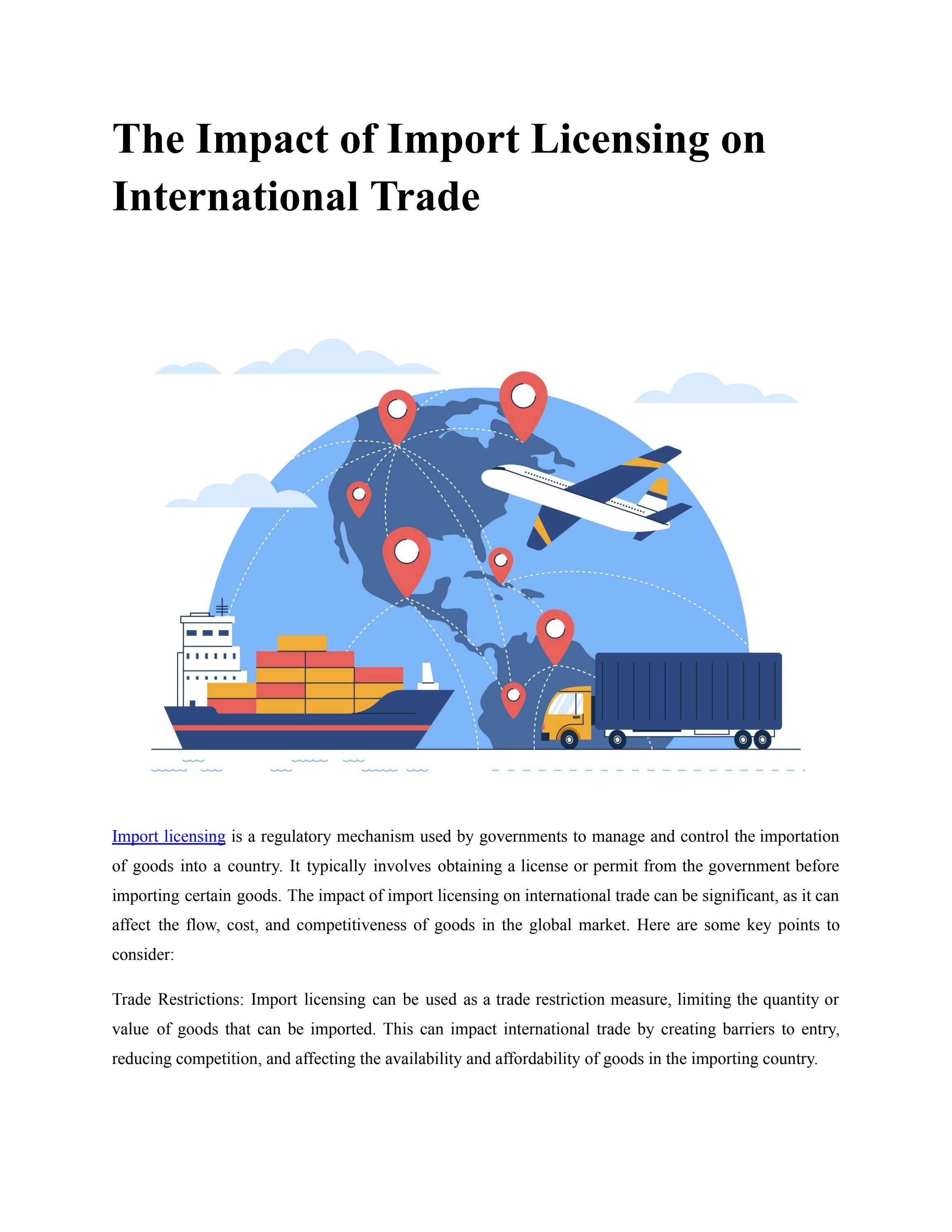 Impact of Import Licensing on The International Trade by sanumol HLG ...