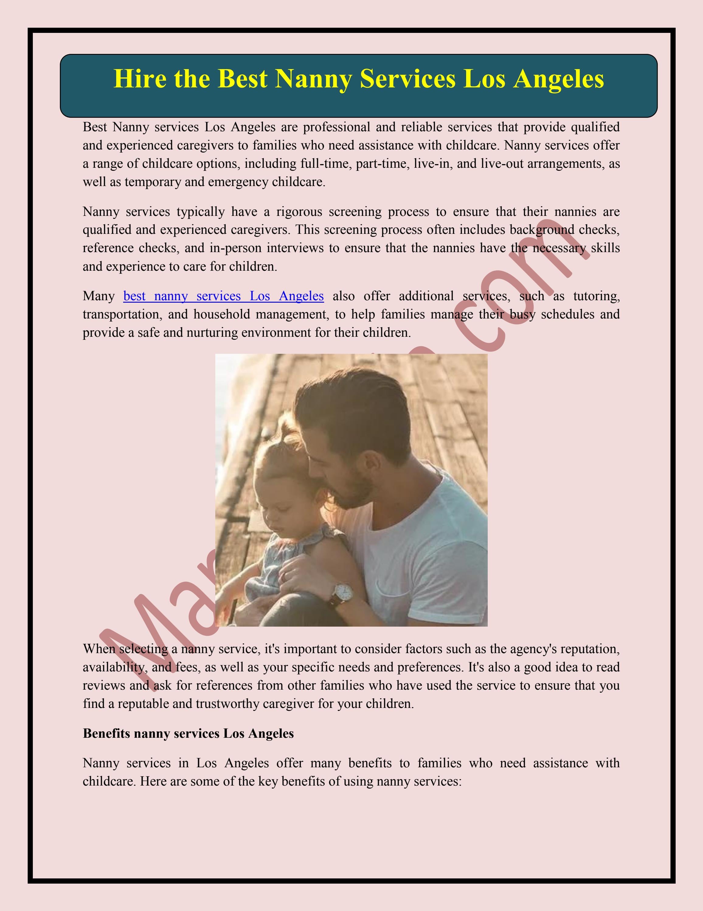 Hire the Best Nanny Services Los Angeles by manniesofla123 - Issuu