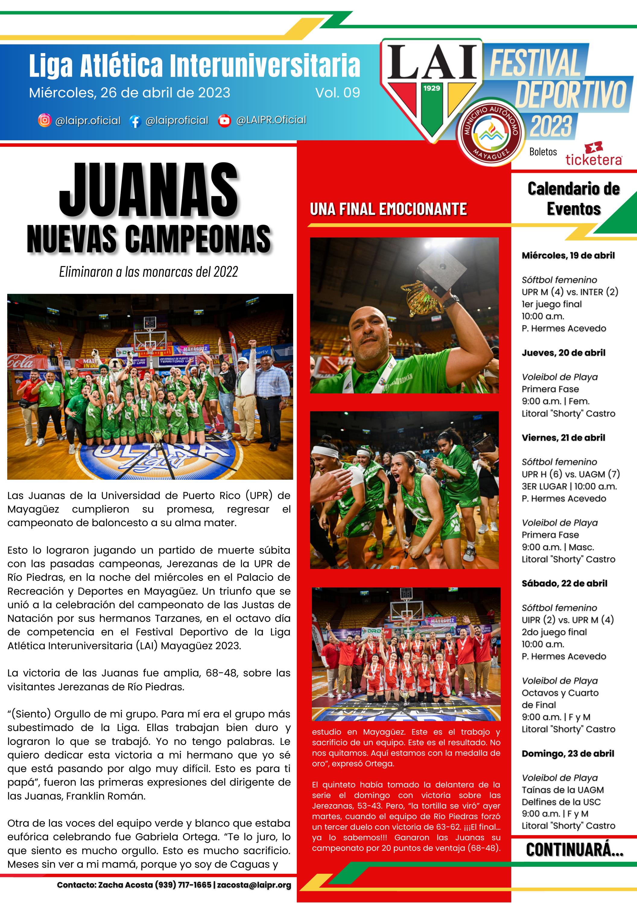 Vol. 9 Boletín Festival Deportivo LAI 2023 by LAI.PR - Issuu