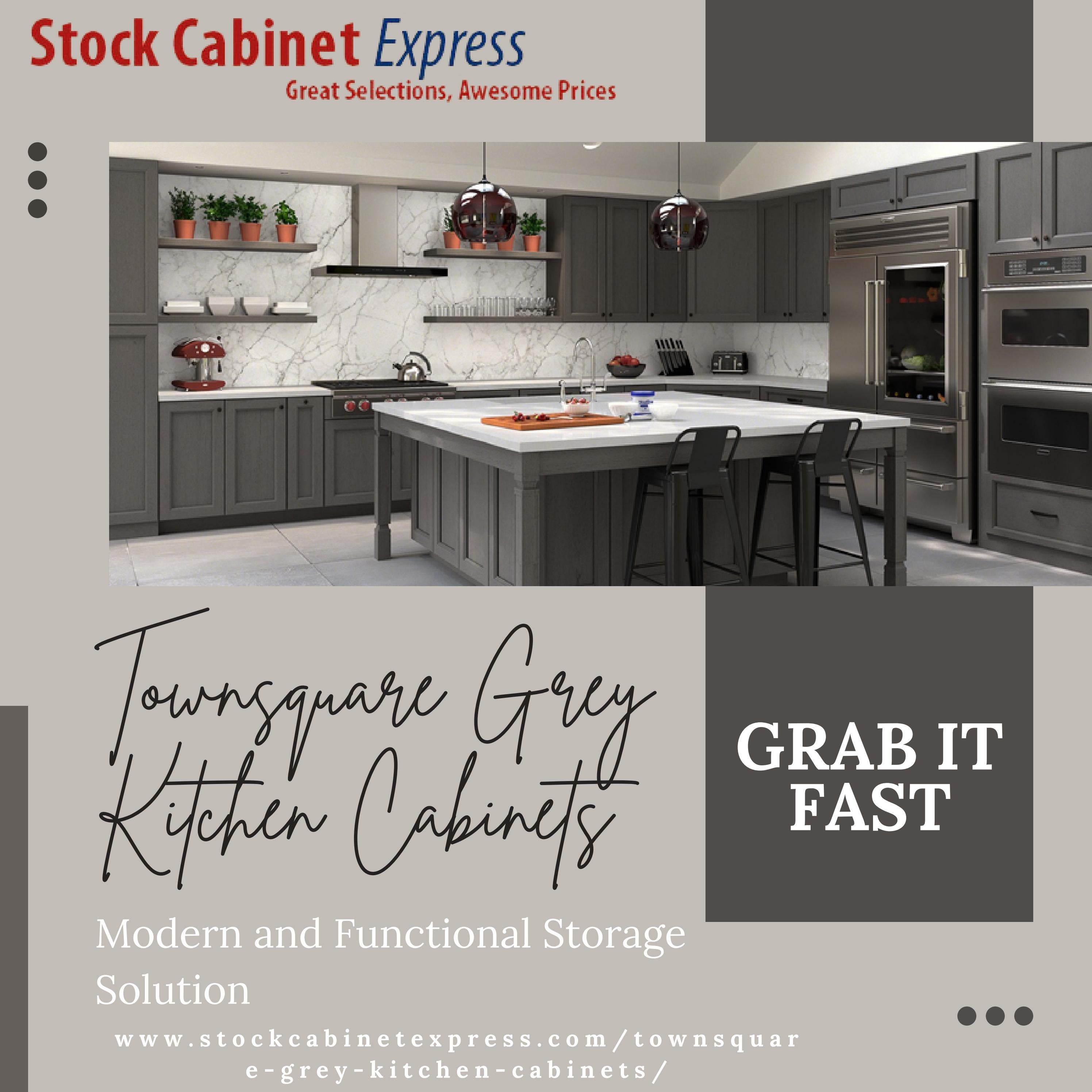 Townsquare Grey Kitchen Cabinets: Modern and Functional Storage ...