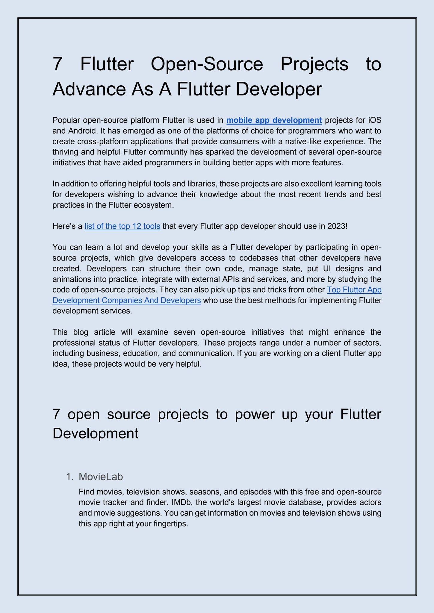 7 Flutter Open Source Projects to Become a Better Flutter Developer by Dianapps - Issuu