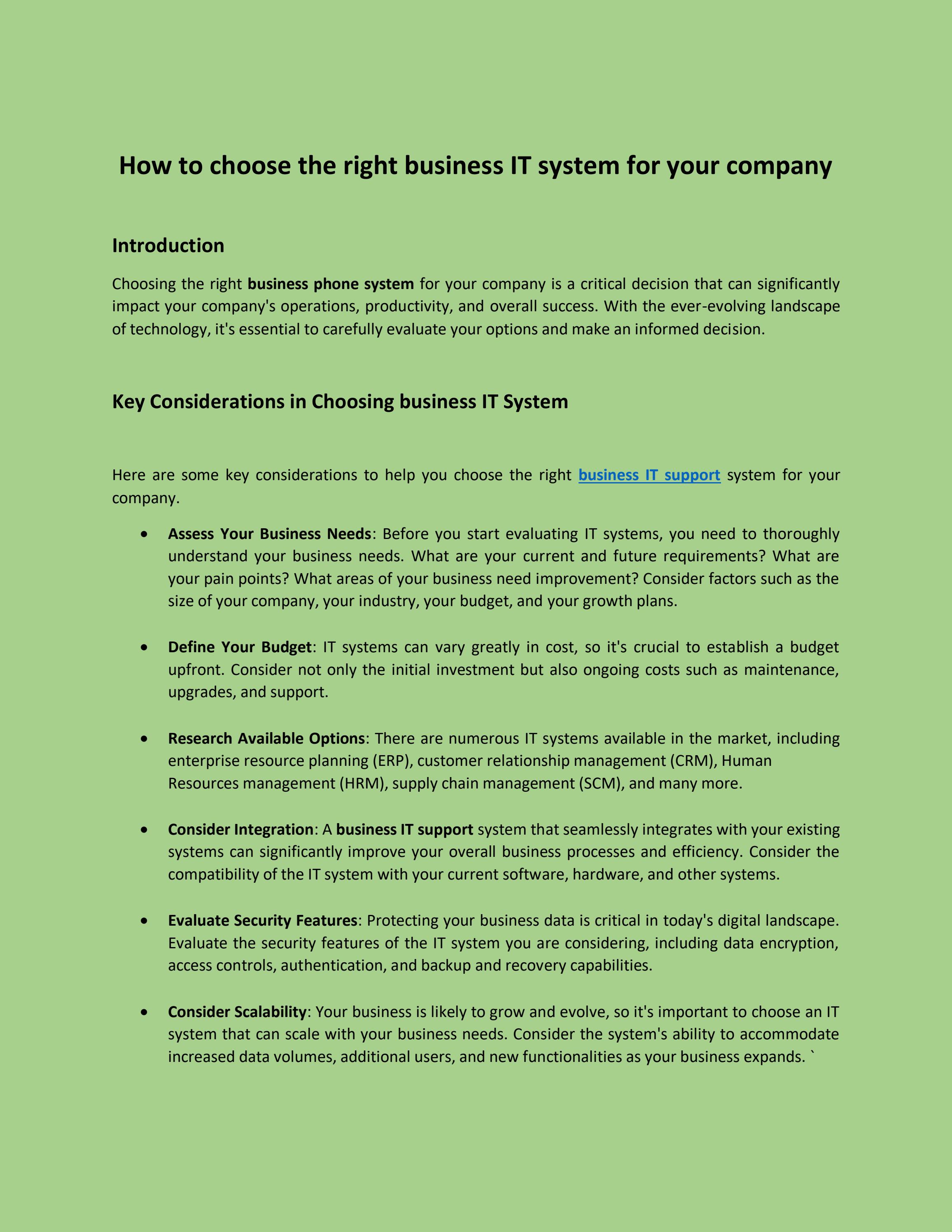 How to choose the right business IT system for your company by pcrx.biz ...