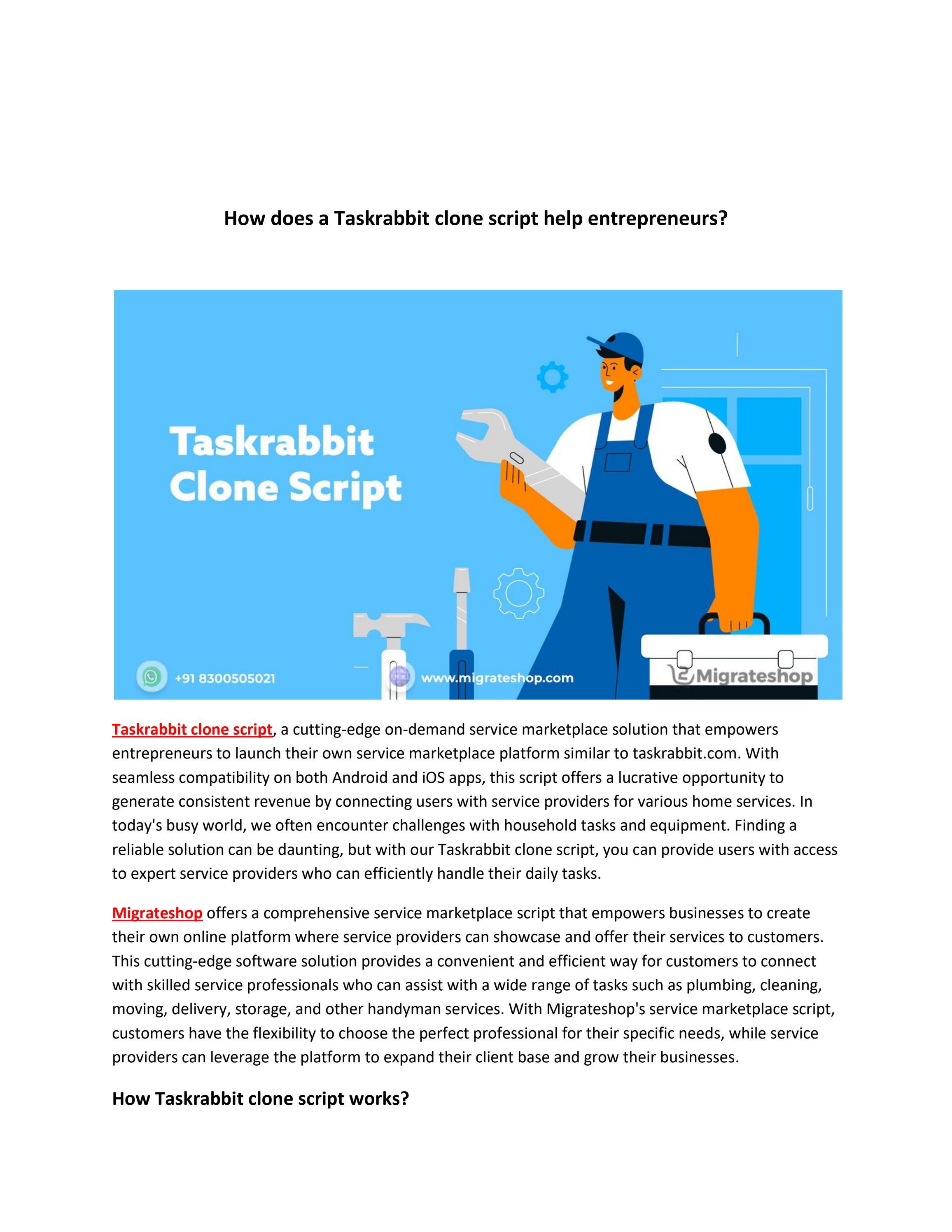 Taskrabbit Clone Script How It Is Useful For The Entrepreneurs By Sarah Krish Issuu 