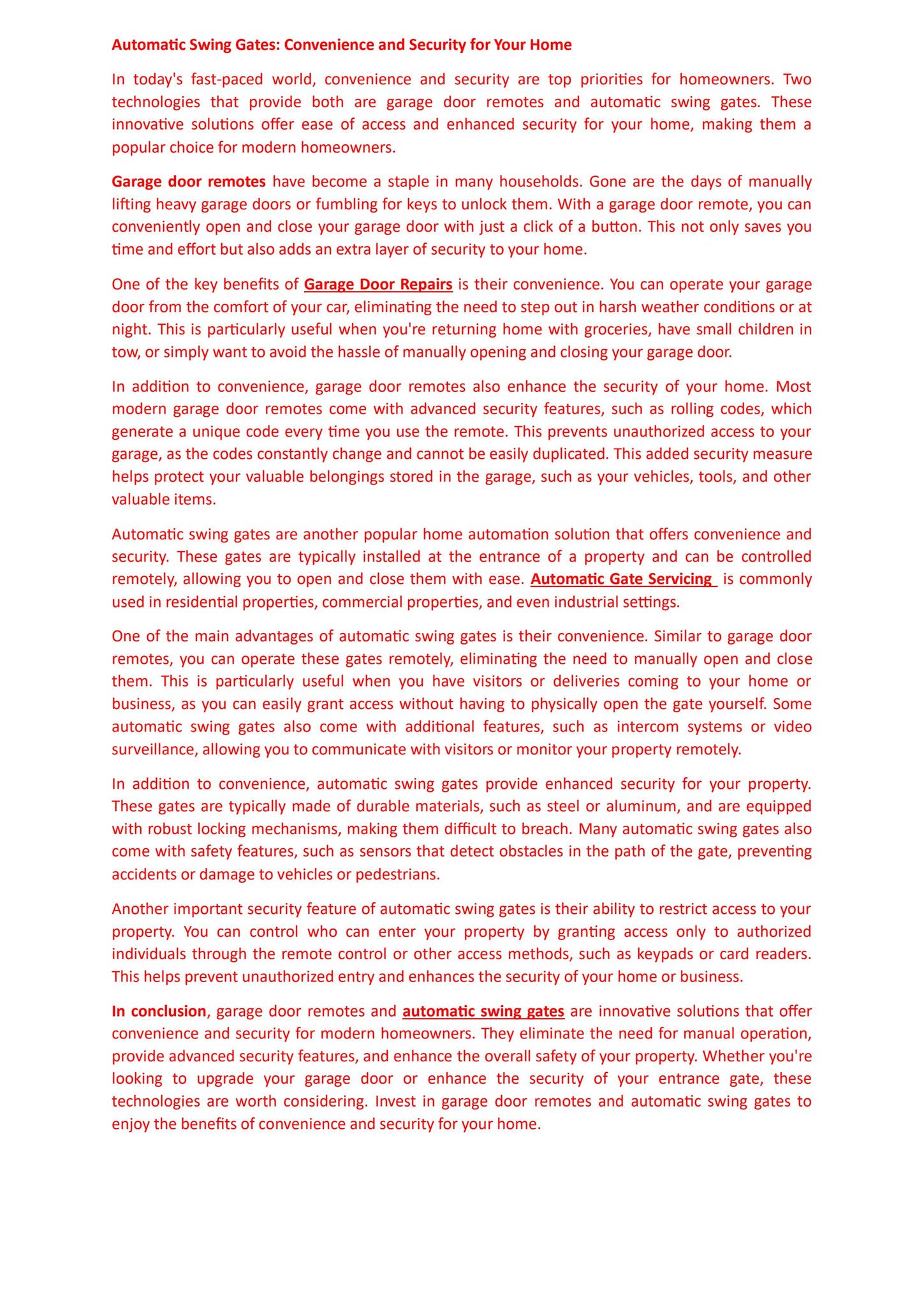 Automatic Swing Gates Convenience and Security for Your Home by MDI ...