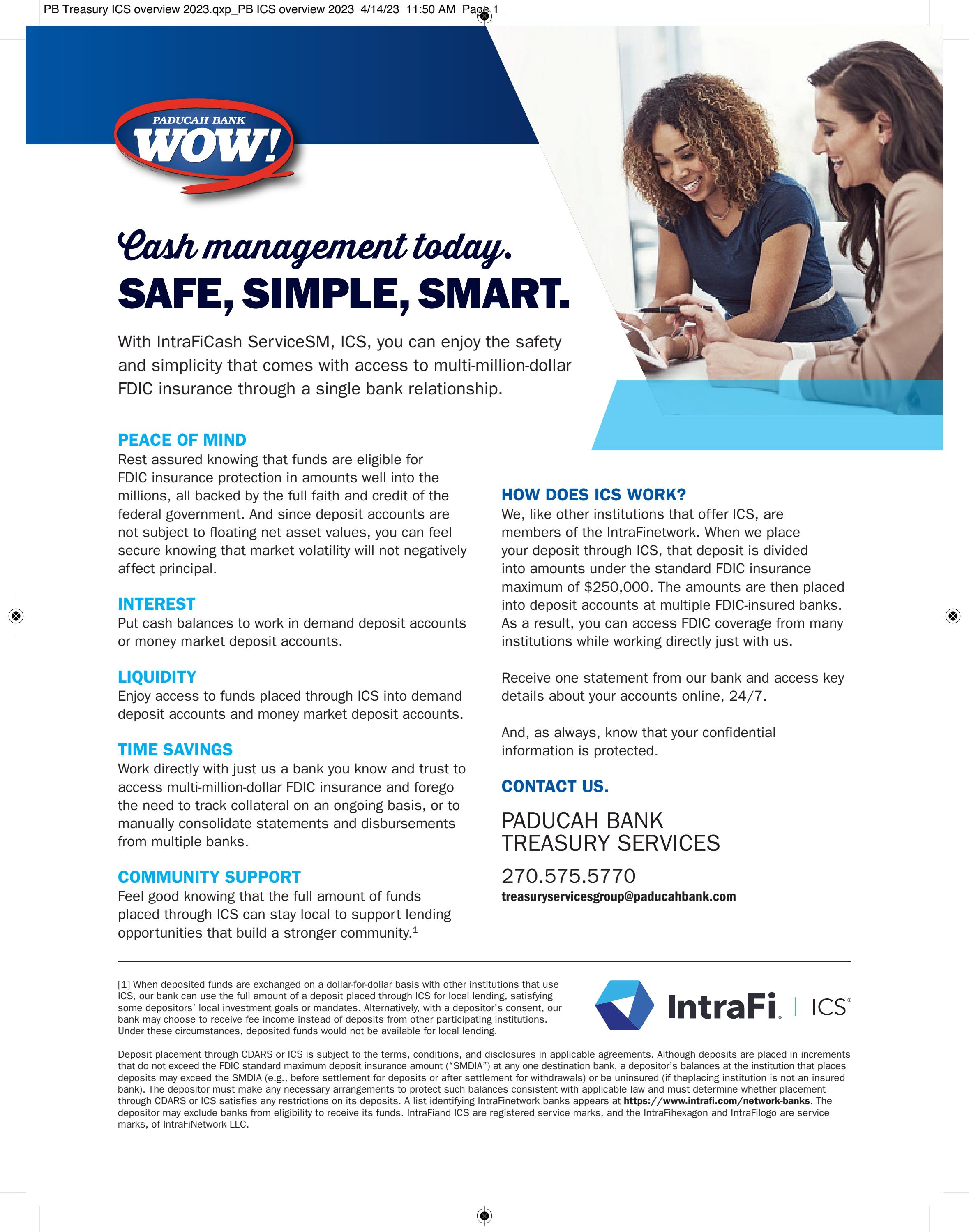 Treasury Services - ICS / IntraFi Flyer by PaducahBank - Issuu