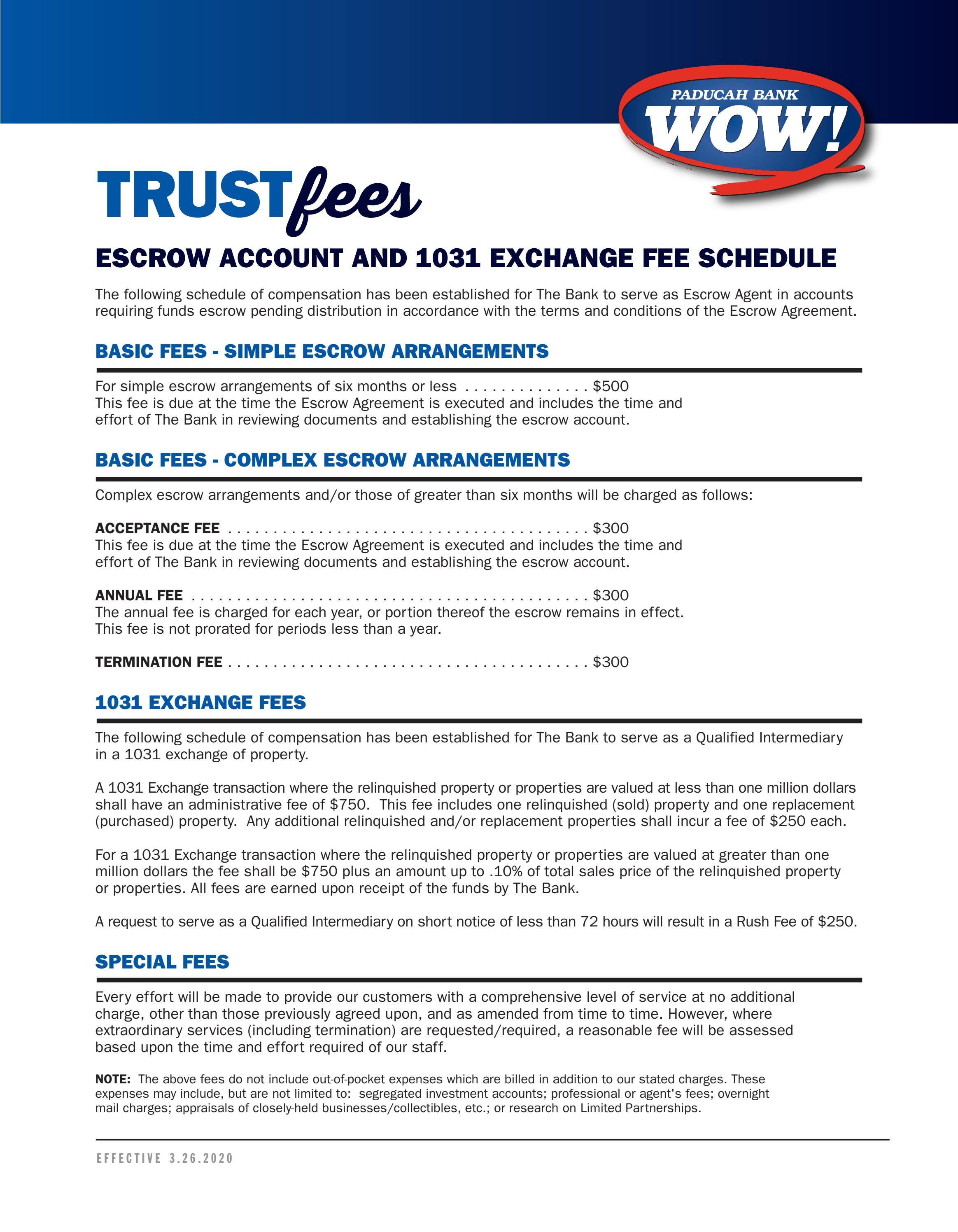 Trust - Escrow Account / 1031 Handout by PaducahBank - Issuu