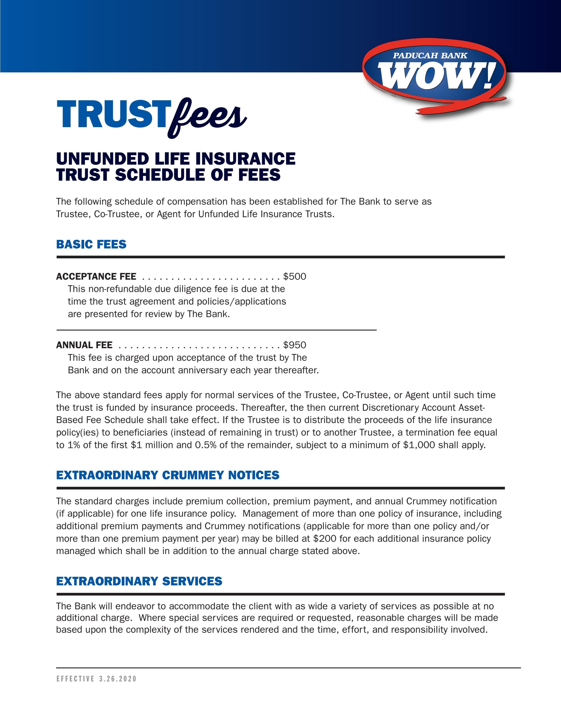 Trust - Unfunded Life Insurance Handout by PaducahBank - Issuu