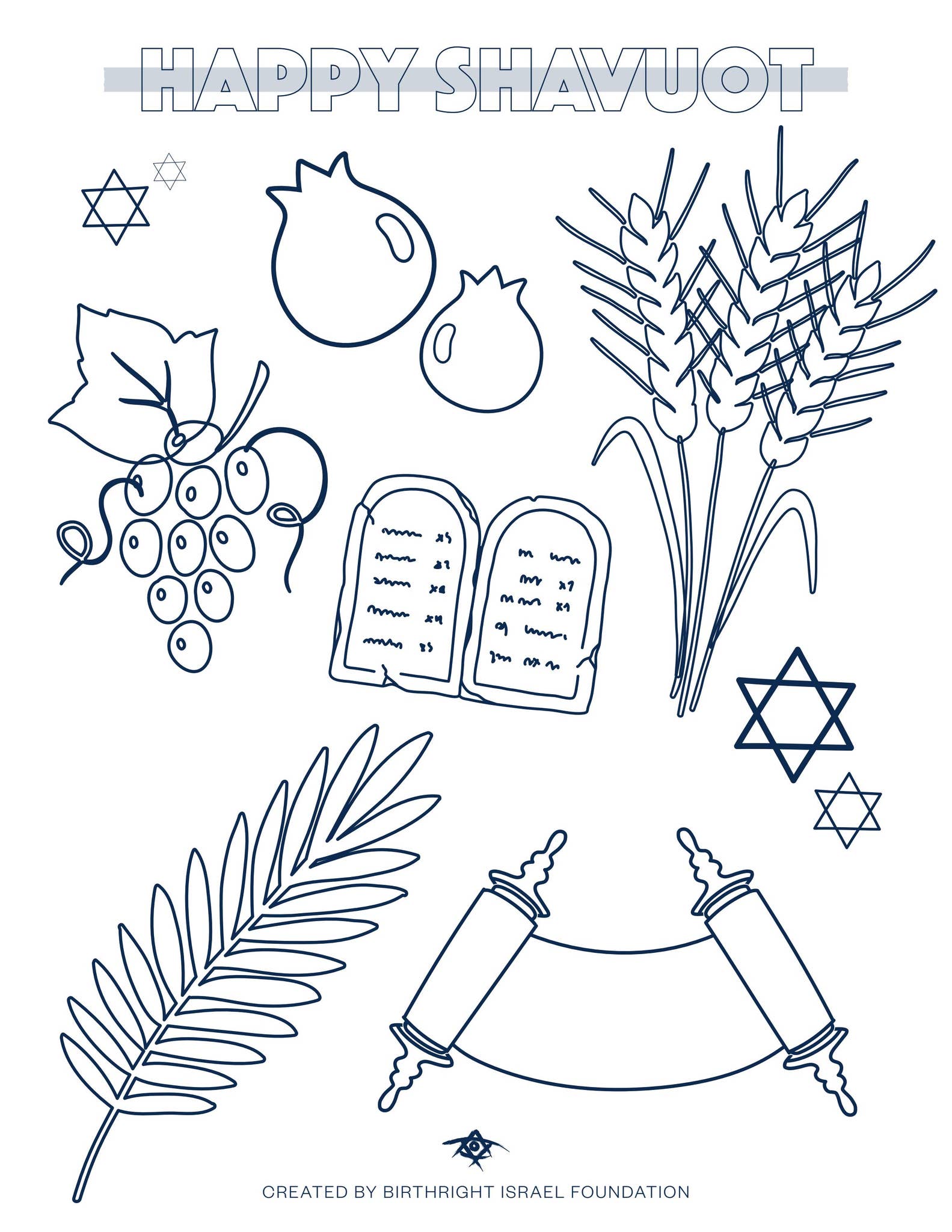 A Shavuot Coloring Page by Birthright Israel Foundation - Issuu