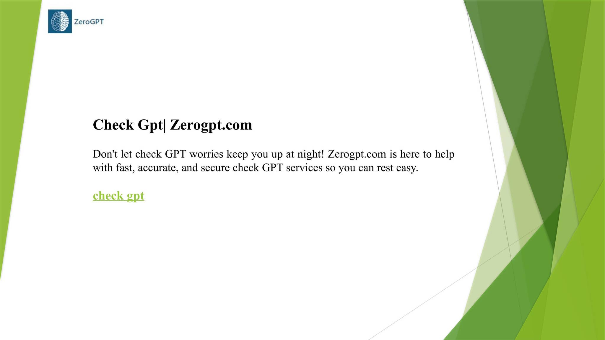 Check Gpt| Zerogpt.com by Zero GPT - Issuu
