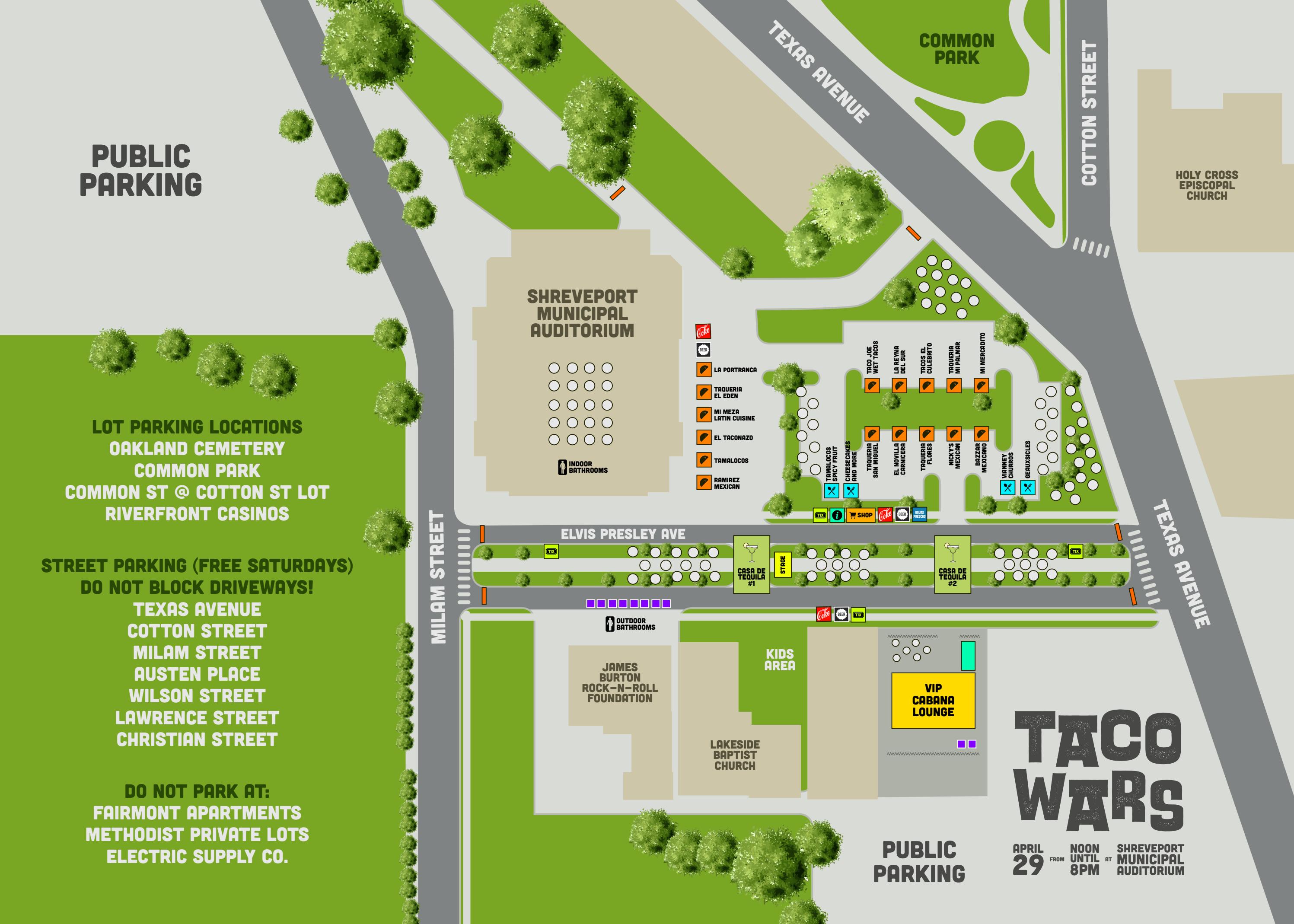 Taco Wars 2023 Vendor and Parking Map by Prize Foundation - Issuu
