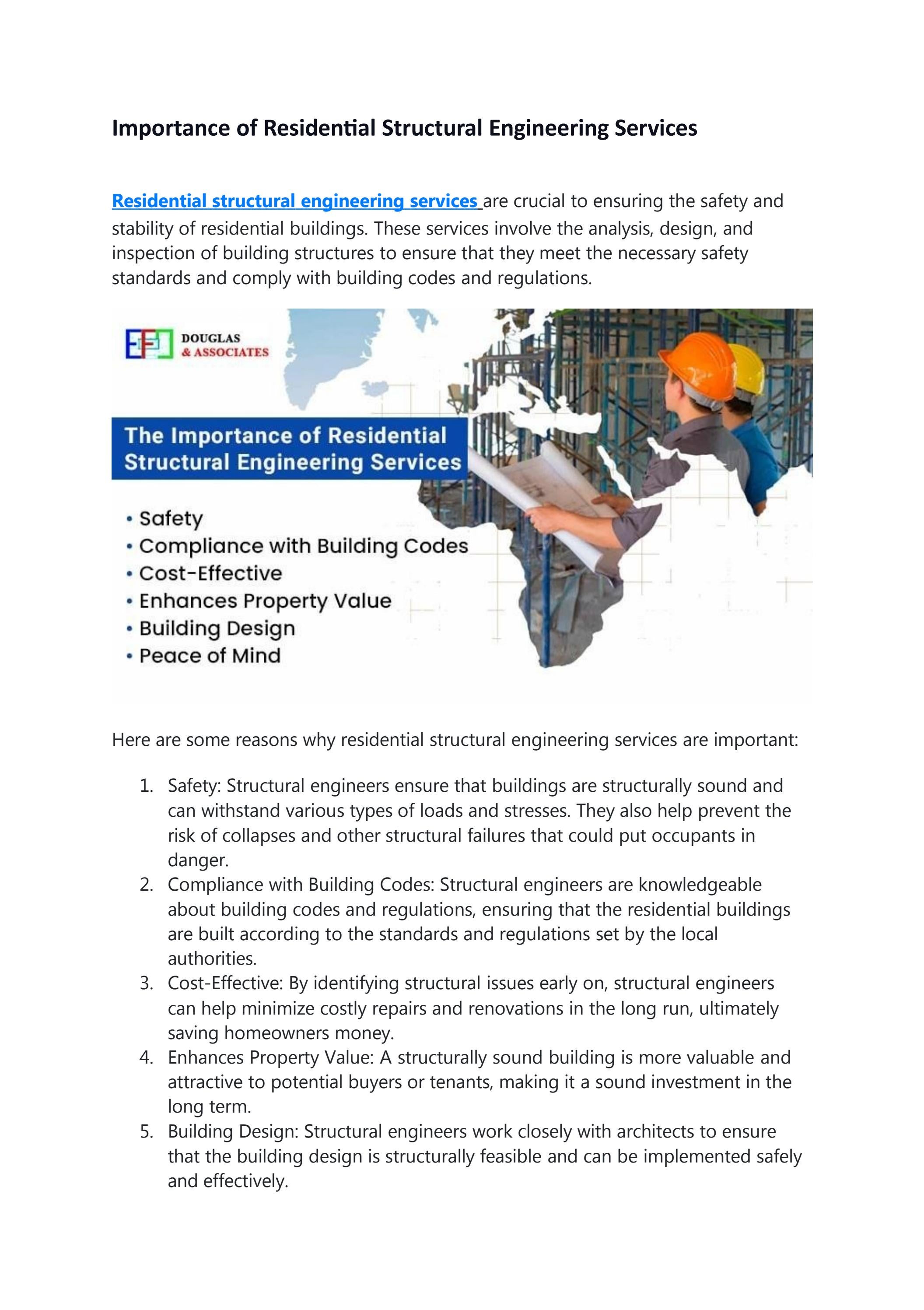 Importance of Residential Structural Engineering Services by EF Douglas ...