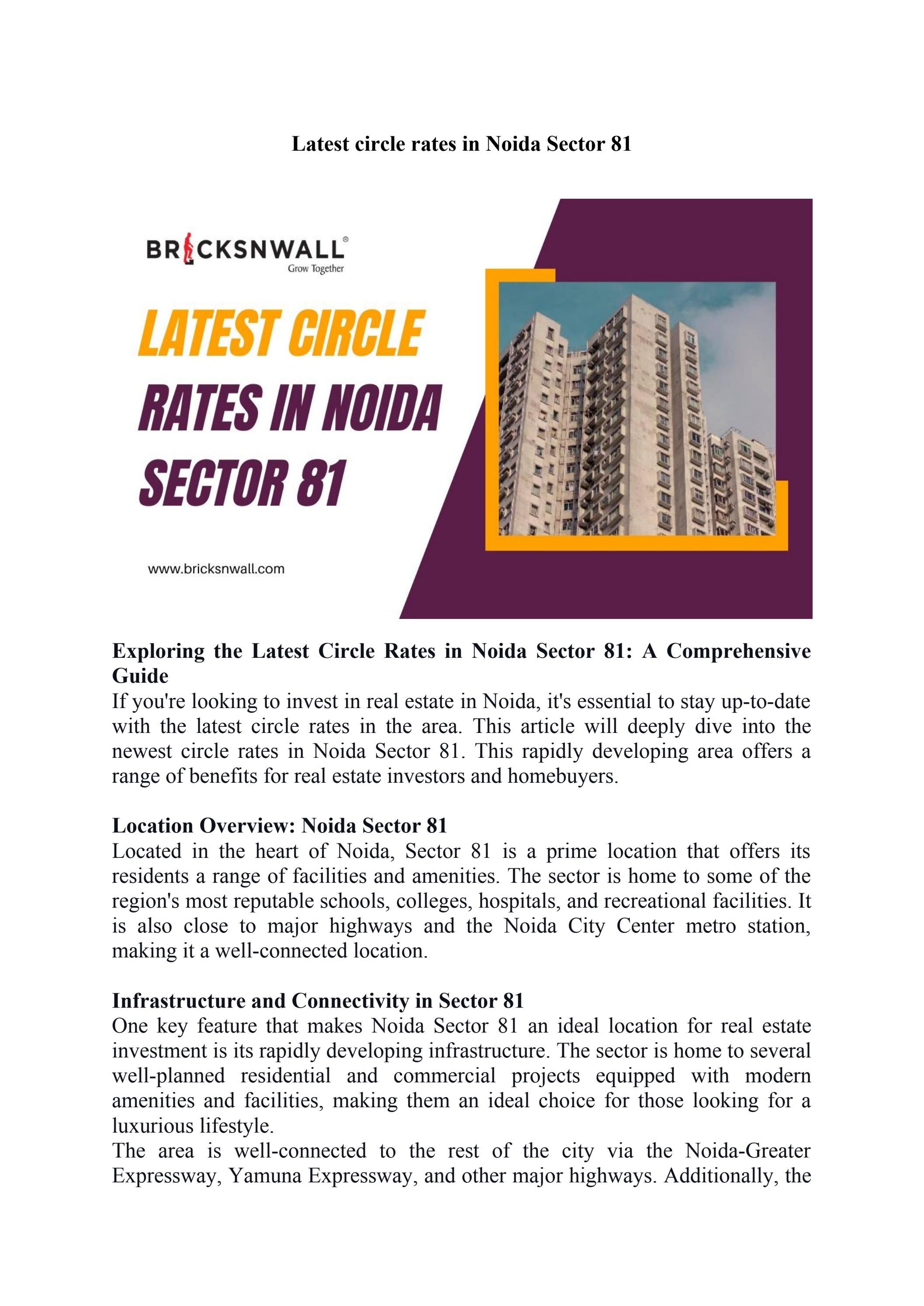 Latest circle rates in Noida Sector 81 | Bricksnwall by Bricksnwall - Issuu