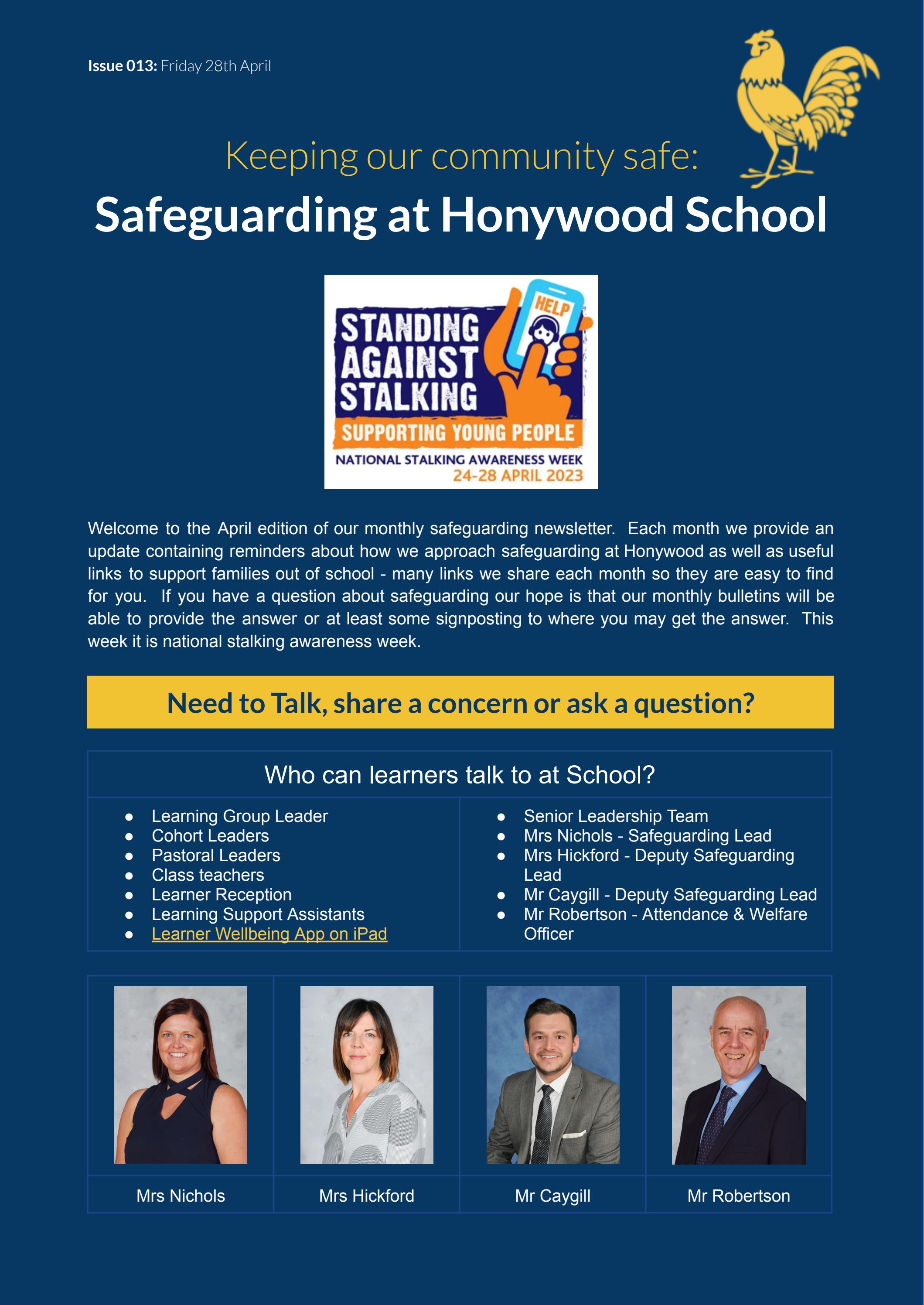 SAFEGUARDING NEWSLETTER - APRIL 2023 by Honywood School - Issuu
